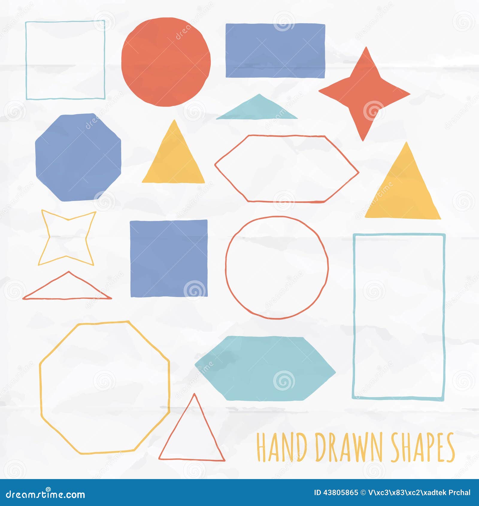 Vector - Collection of Hand Illustrated Geometric Shapes. Stock Vector ...