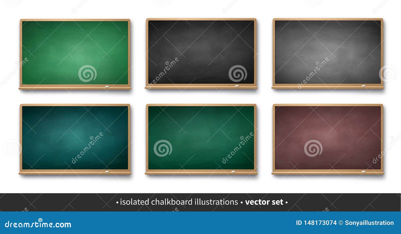 Vector Collection of Horizontal Chalkboards Stock Vector - Illustration ...