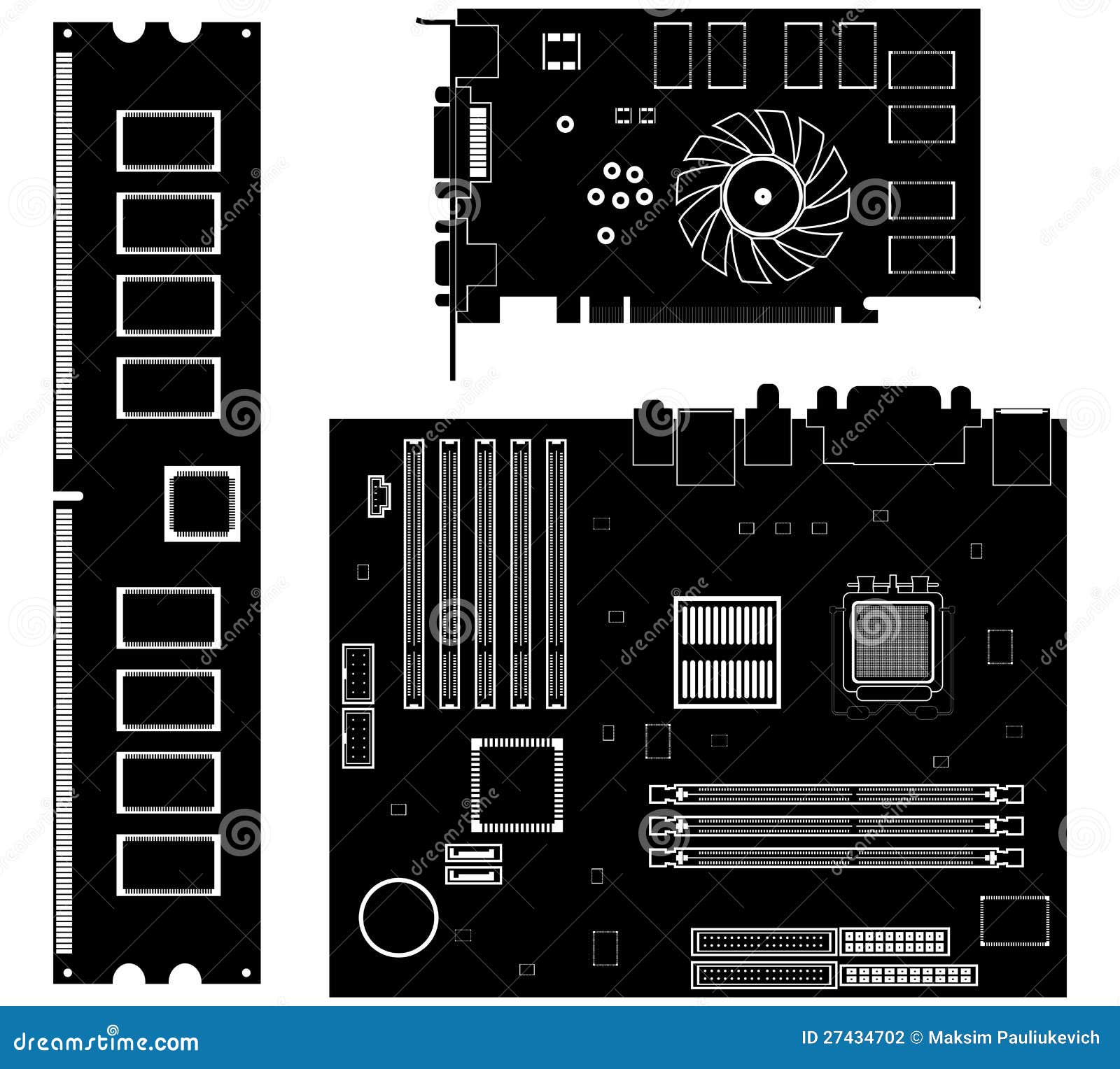 Vector Collection Icons. Computer Hardware Icons. Stock Vector ...