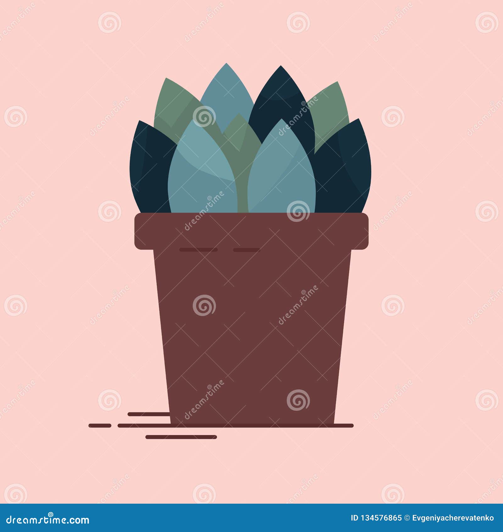 Vector Collection of an Indoor Flower in Pot Stock Vector ...