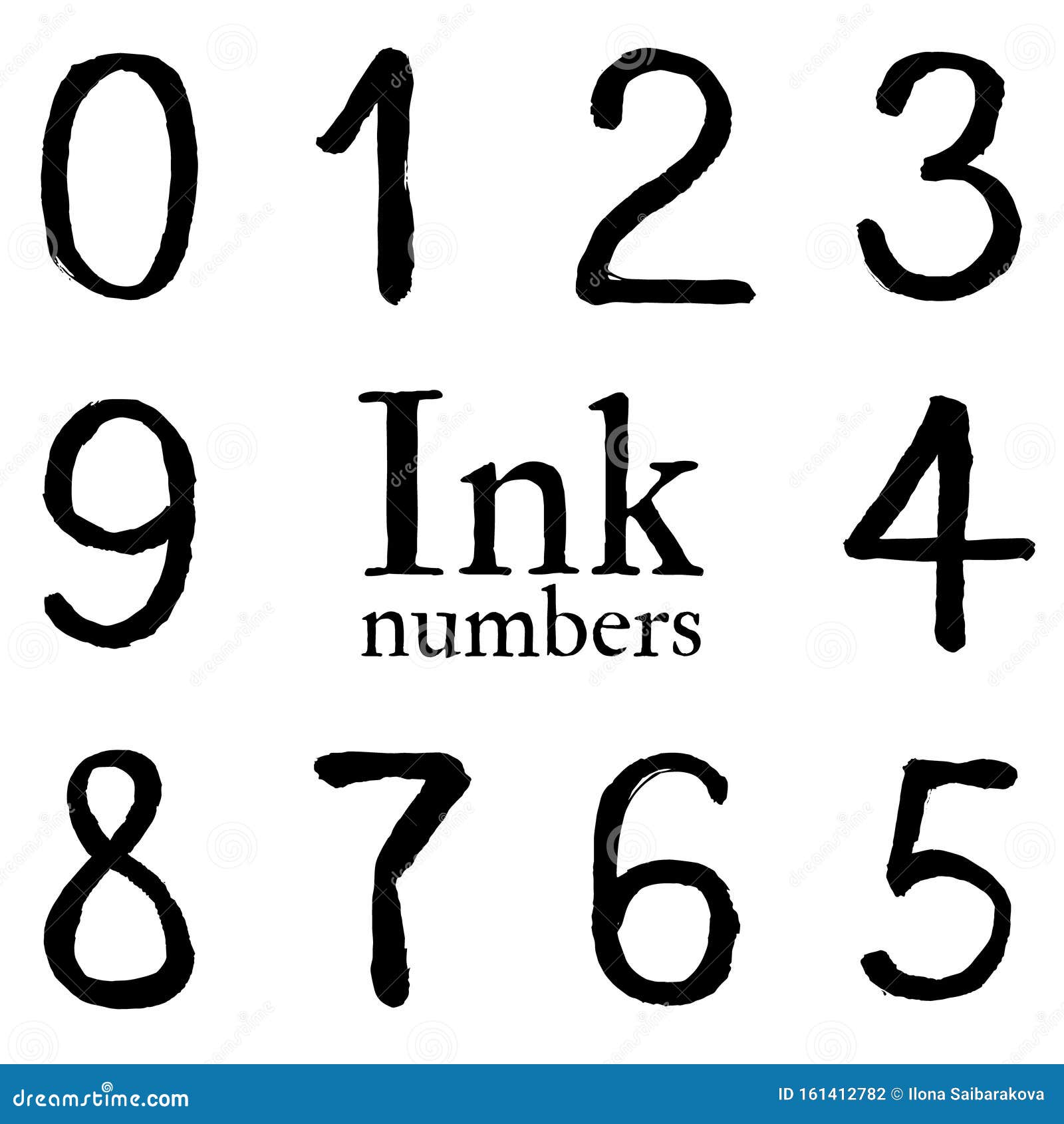 Vector Collection of Ink Numbers. Vector Eps10 Stock Vector ...