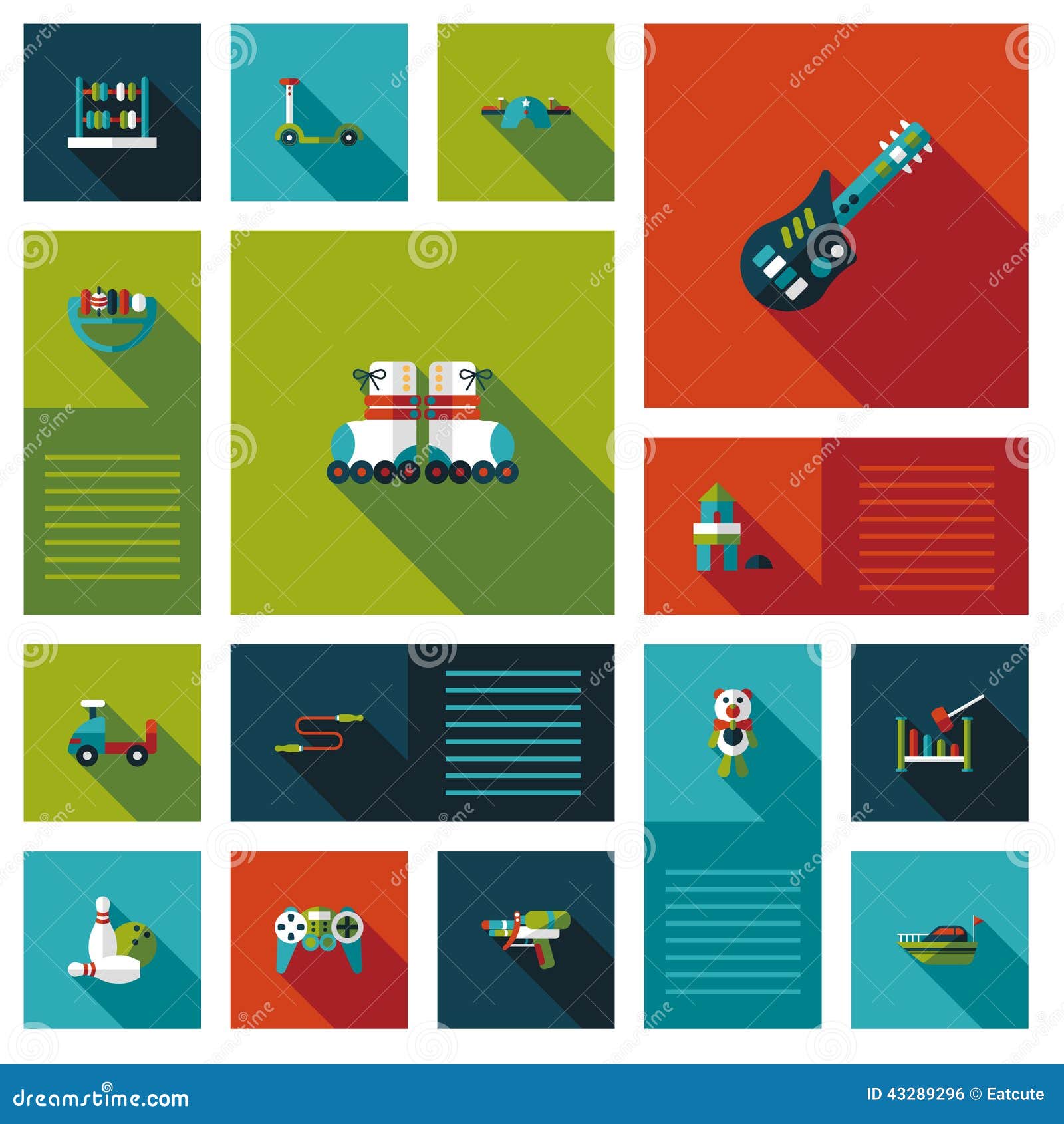 Vector Collection of Kid Toy Flat User Interface Stock Vector ...