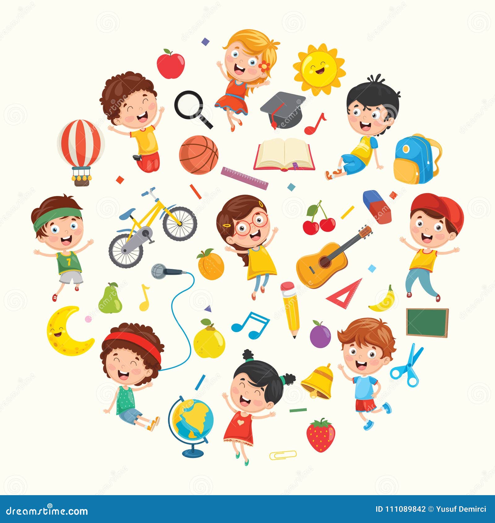 Vector Collection of Kids and Objects Illustration Stock Vector ...