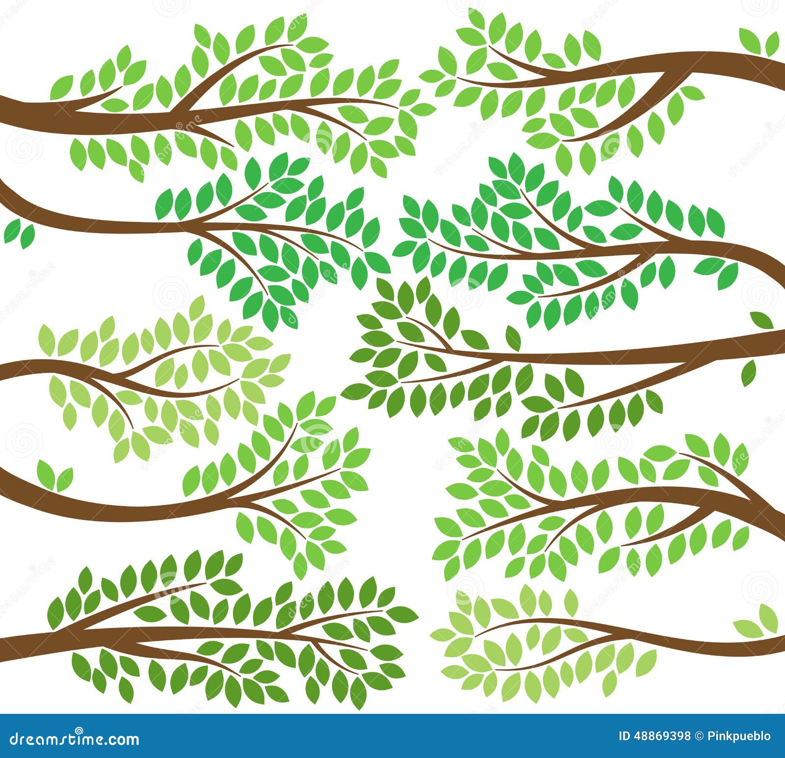 Vector Collection of Leafy Tree Branch Silhouettes Stock Vector ...