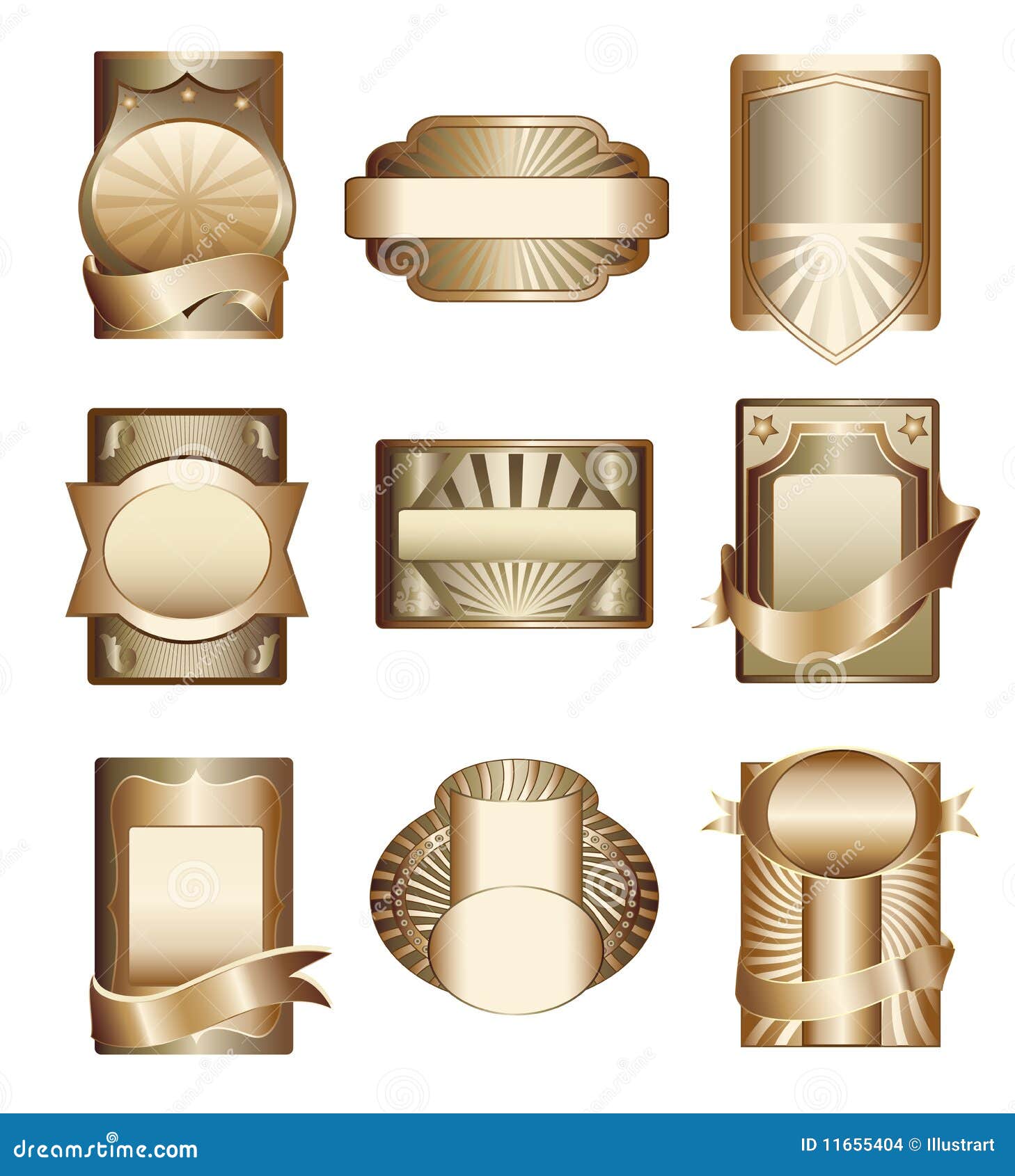 Vector Collection of Luxury Golden Labels Stock Vector - Illustration ...
