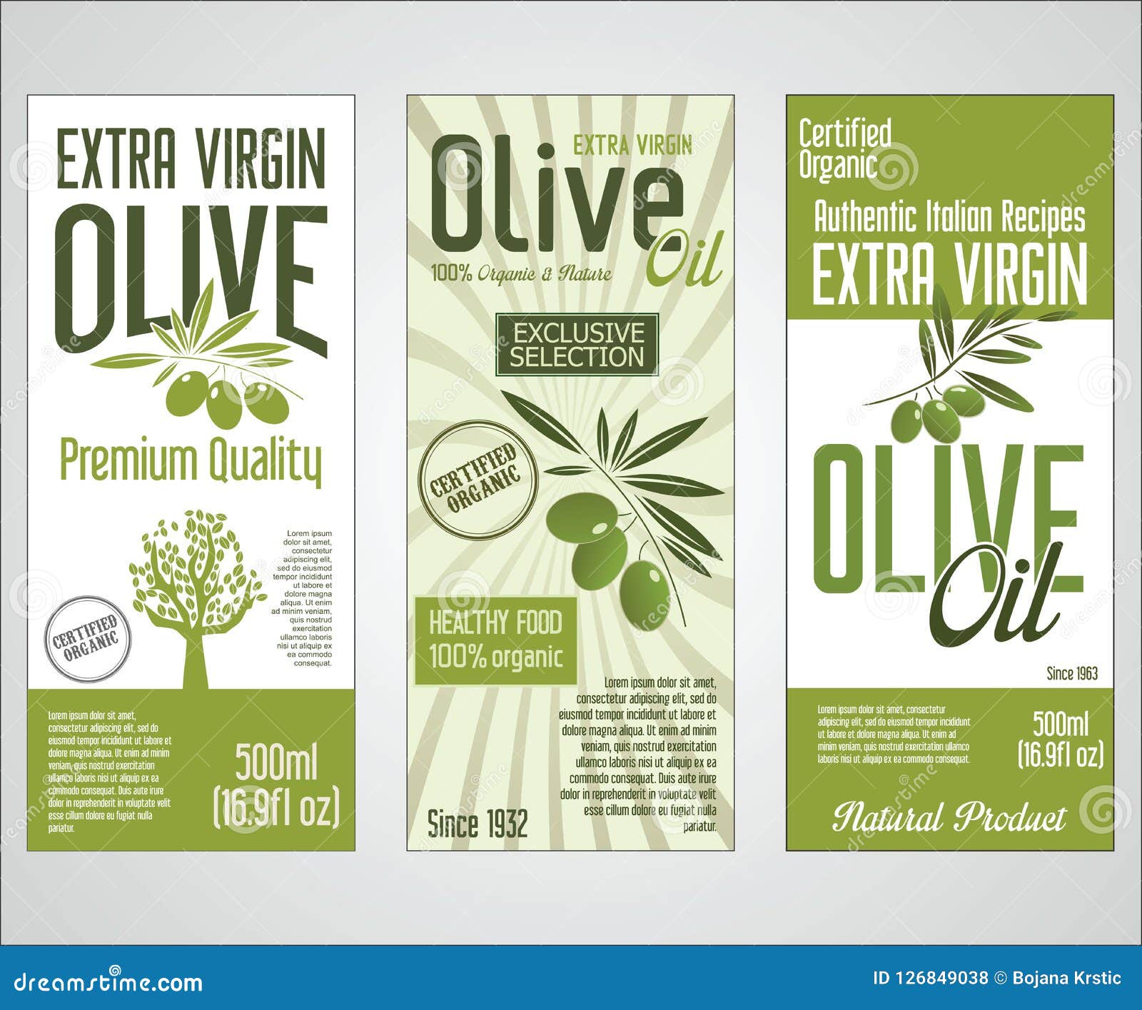 Vector Collection of Olive Oil Labels Stock Illustration - Illustration ...