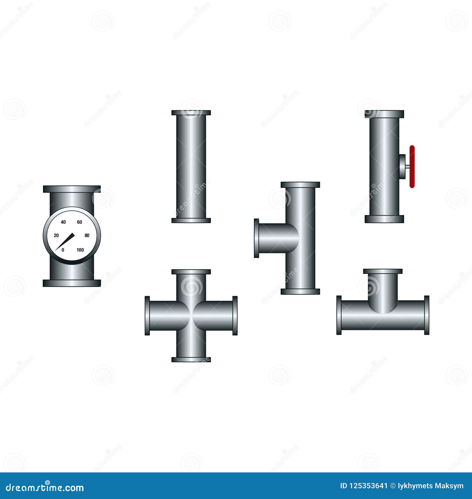 Vector Collection of Pipe and Pipeline Isolated Construction Pieces ...