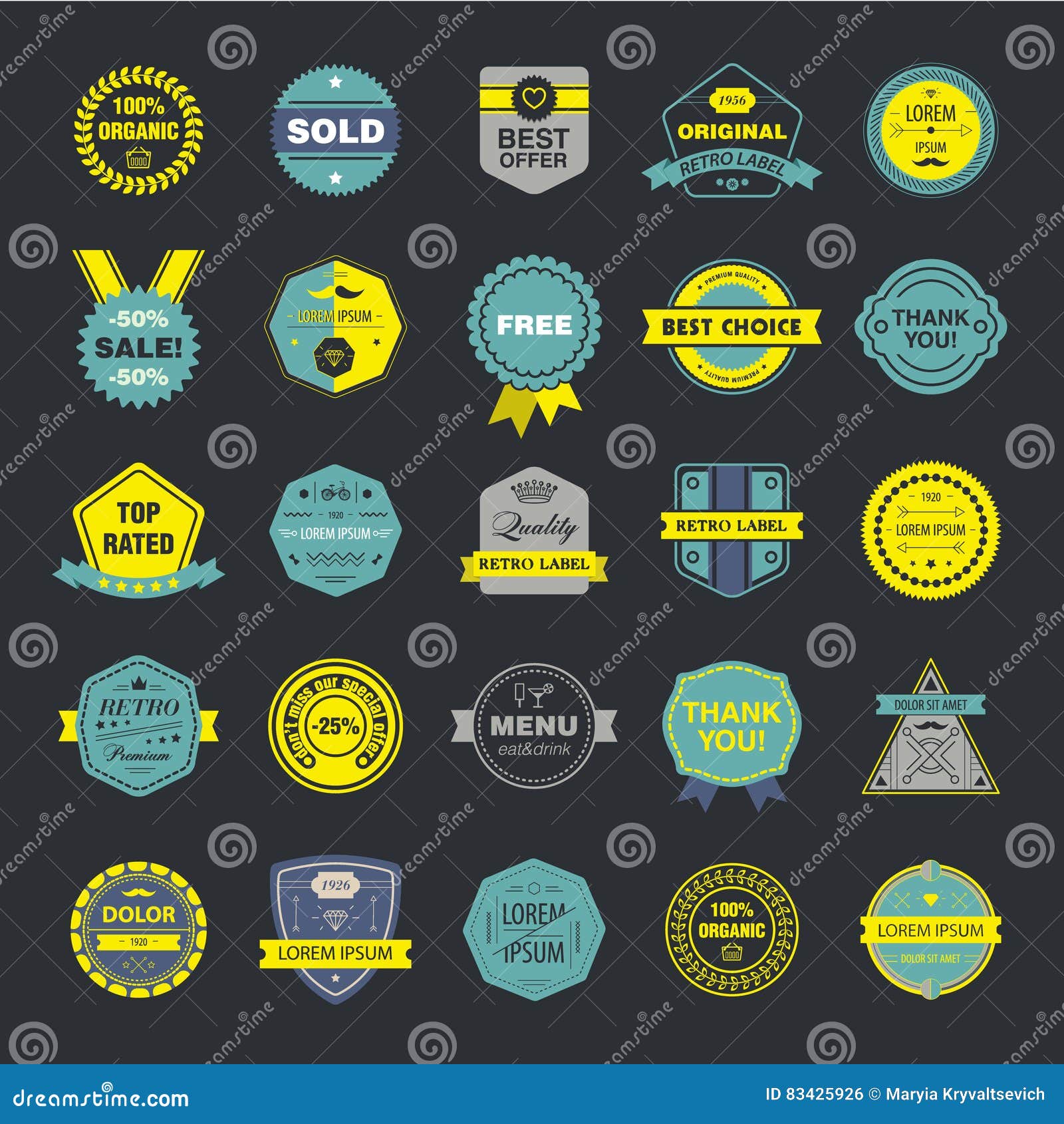 Vector Collection of Premium Retro Badges and Packaging Labels. Stock ...