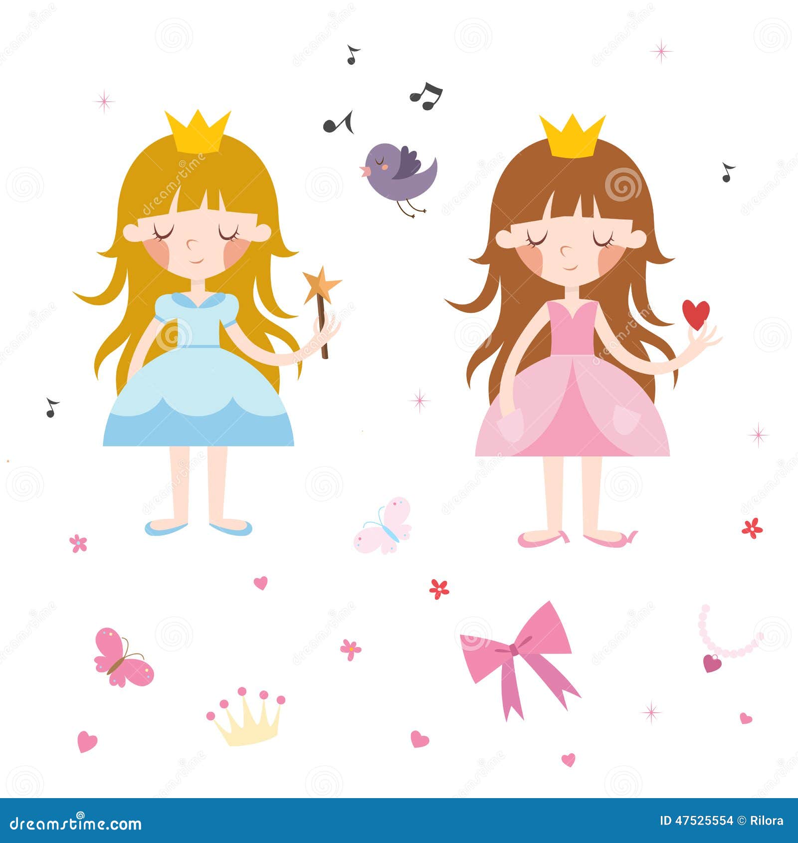 Vector Collection of Pretty Princesses Stock Vector - Illustration of ...