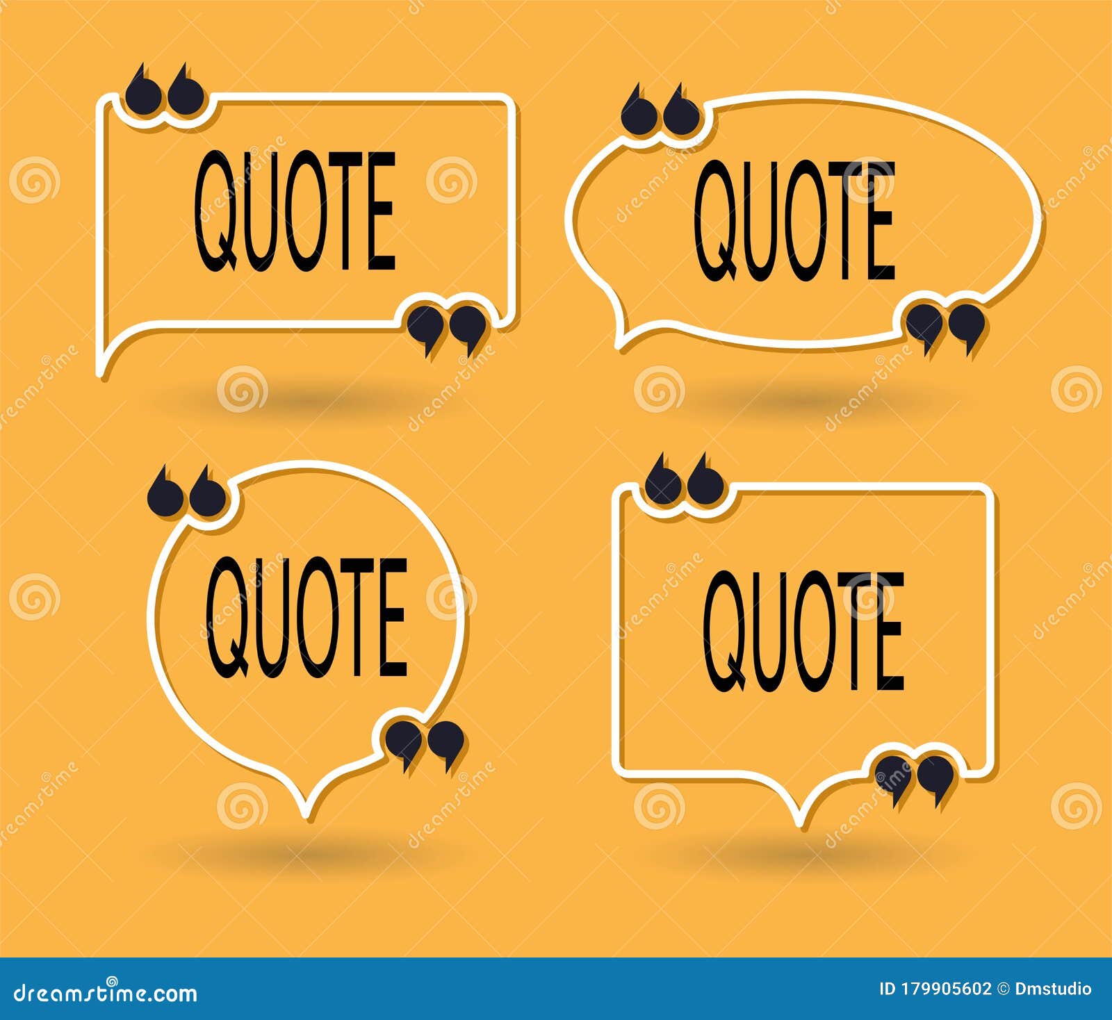 Collection Of Quote Box Frames And Icons. Text In Brackets. Blank ...