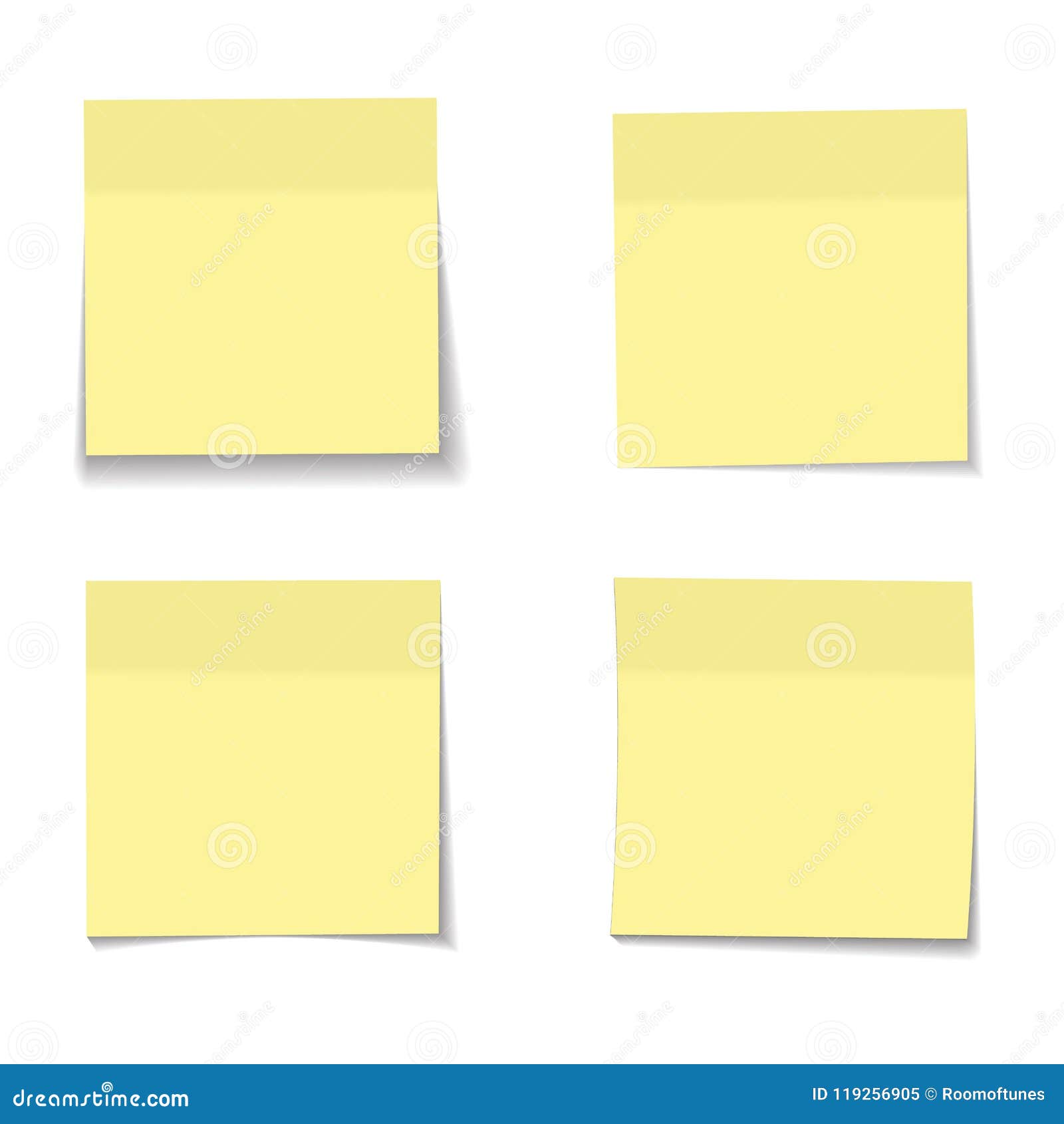 Vector Set of Realistic Paper Yellow Memo Sheets Stock Vector ...