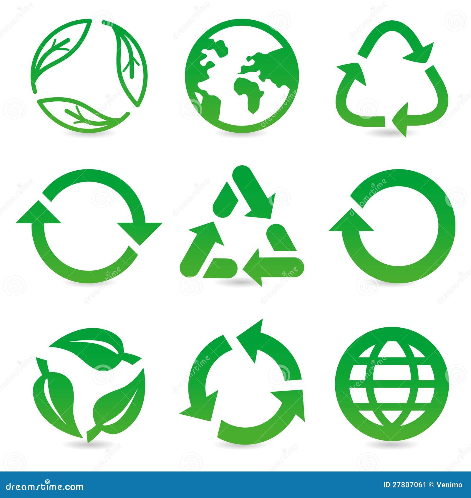 Vector Collection with Recycle Signs and Symbols Stock Vector ...