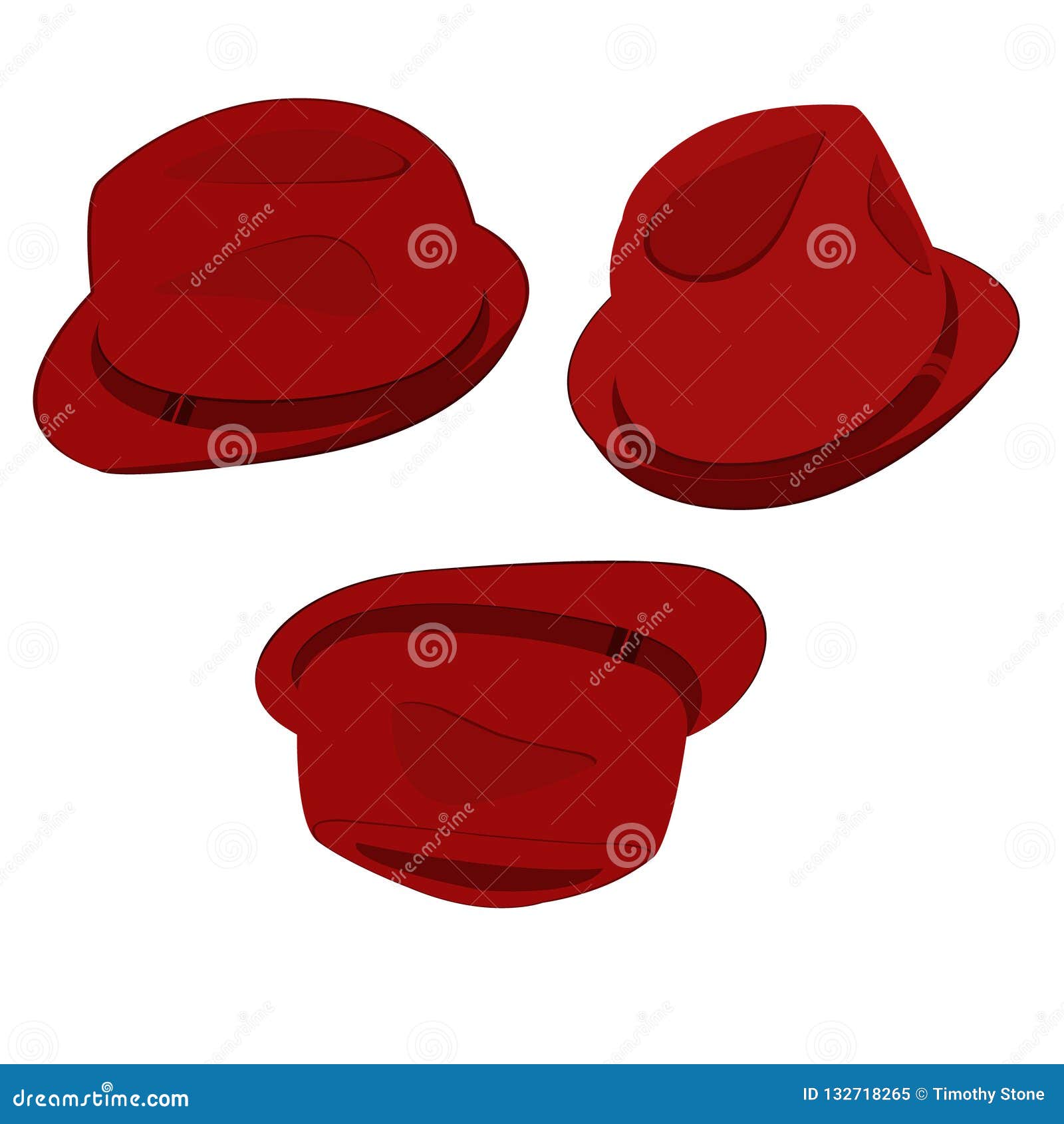 Vector Collection of Red Hats for Men Stock Vector - Illustration of ...
