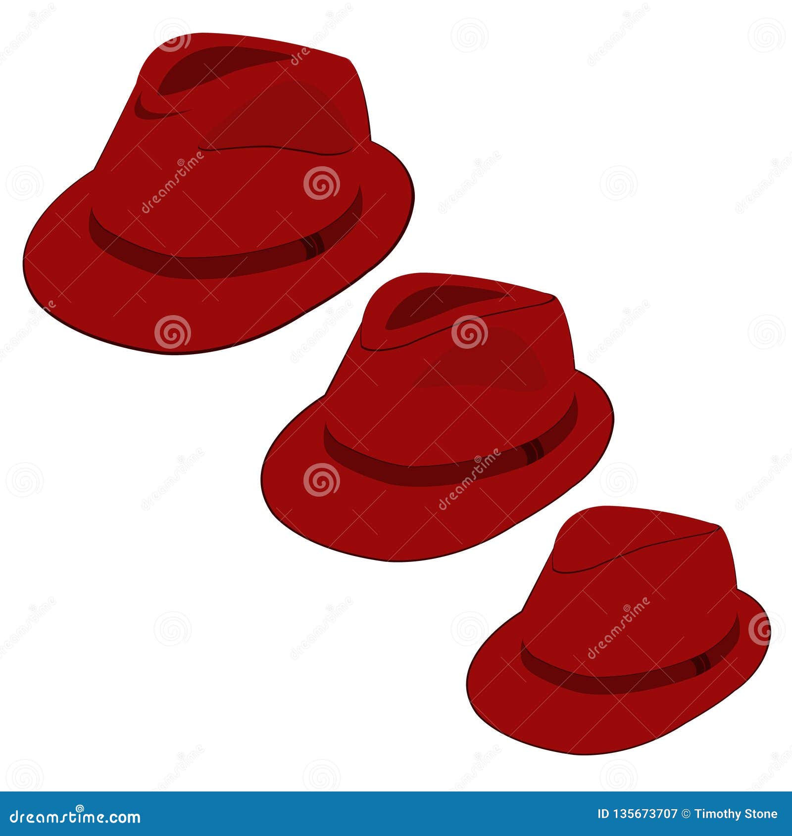 Vector Collection of Red Hats for Men Stock Vector - Illustration of ...