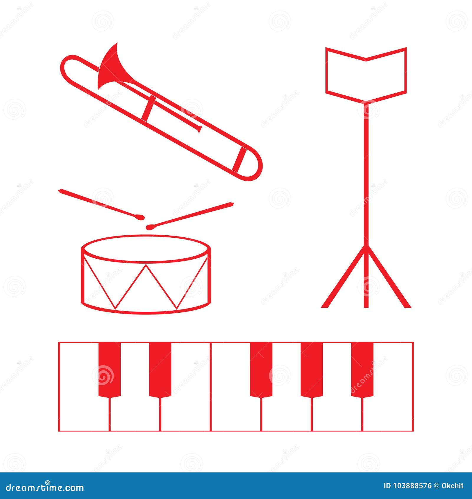 Music instrument vector stock vector. Illustration of beautiful - 103888576