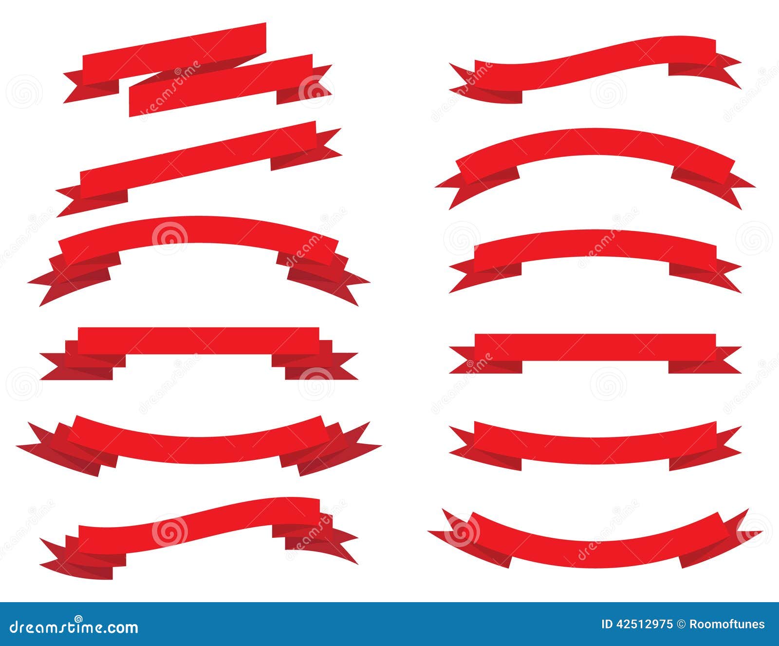 Vector Collection: Red Ribbons Stock Illustration - Illustration of ...