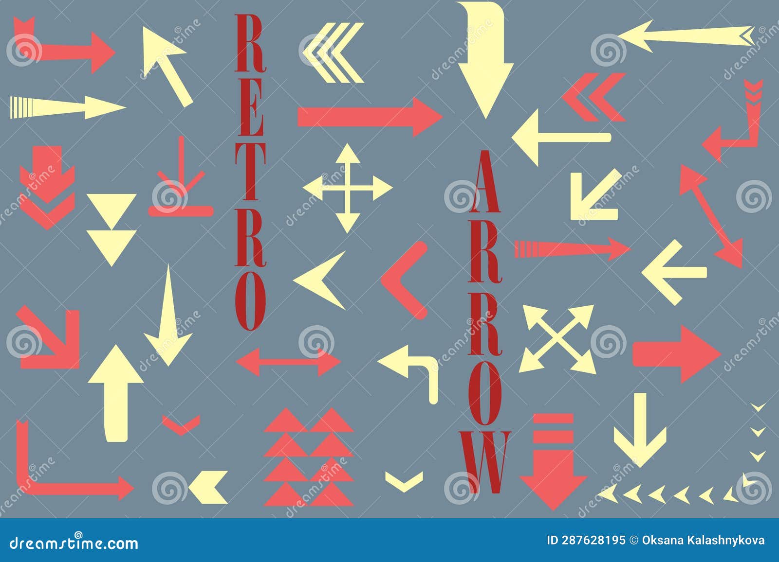 Vector Collection of Retro Arrows with Elegant Style on a Vintage ...