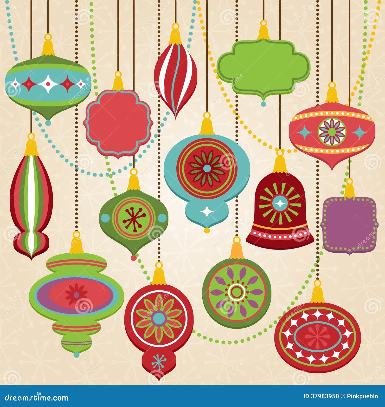 Vector Collection of Retro Christmas Ornaments Stock Vector ...