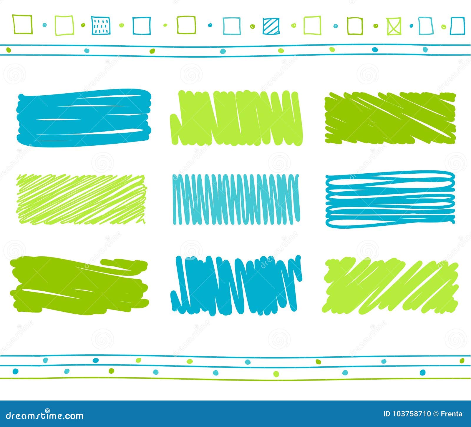 Vector Set of Scribble Elements Stock Vector - Illustration of empty, chalk: 103758710