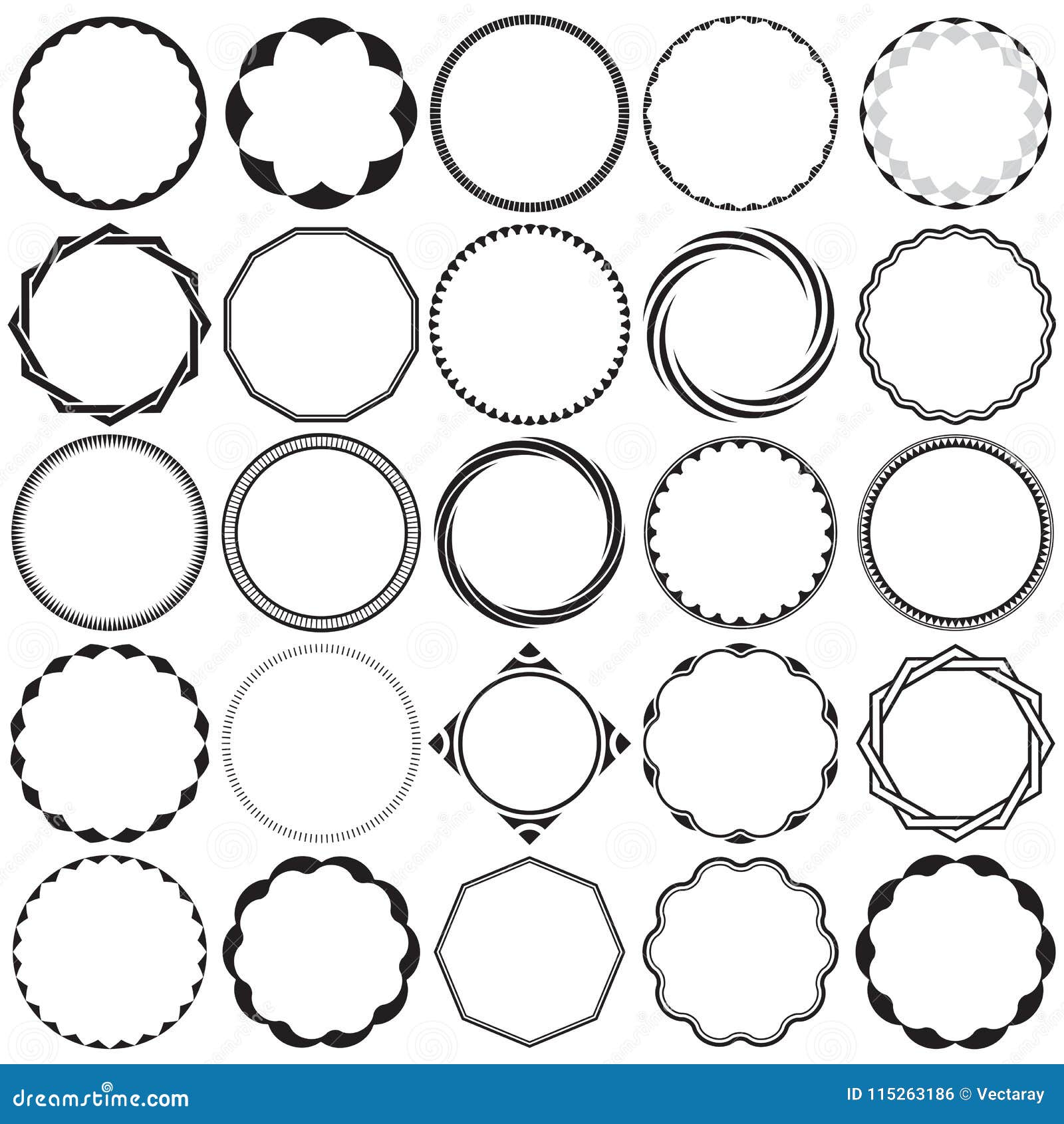 Round Vector Frames Collection
