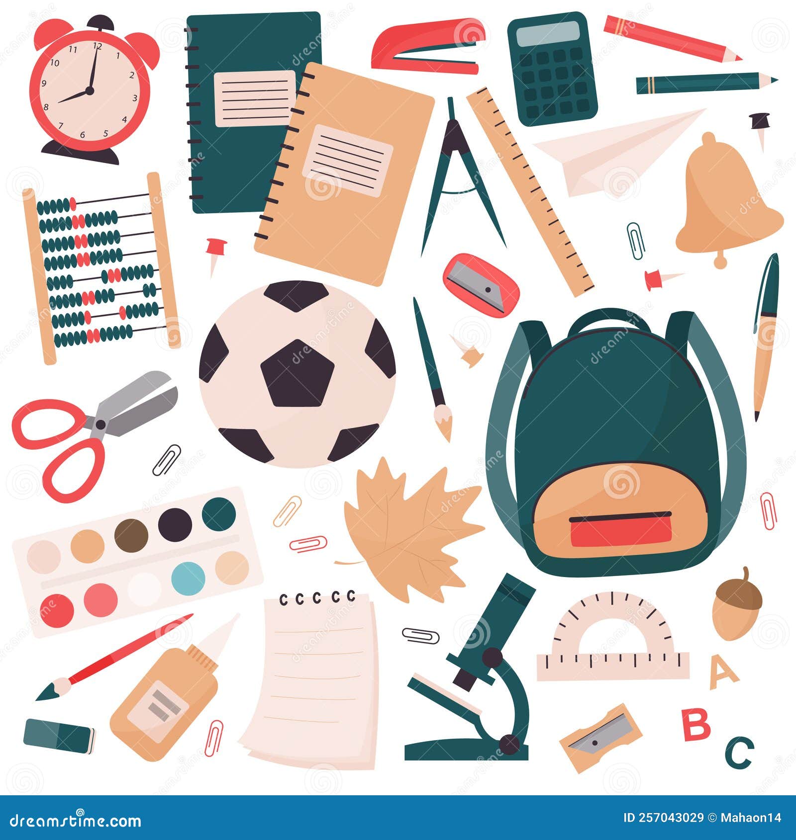 Vector Collection of School Supplies Stock Vector - Illustration of ...