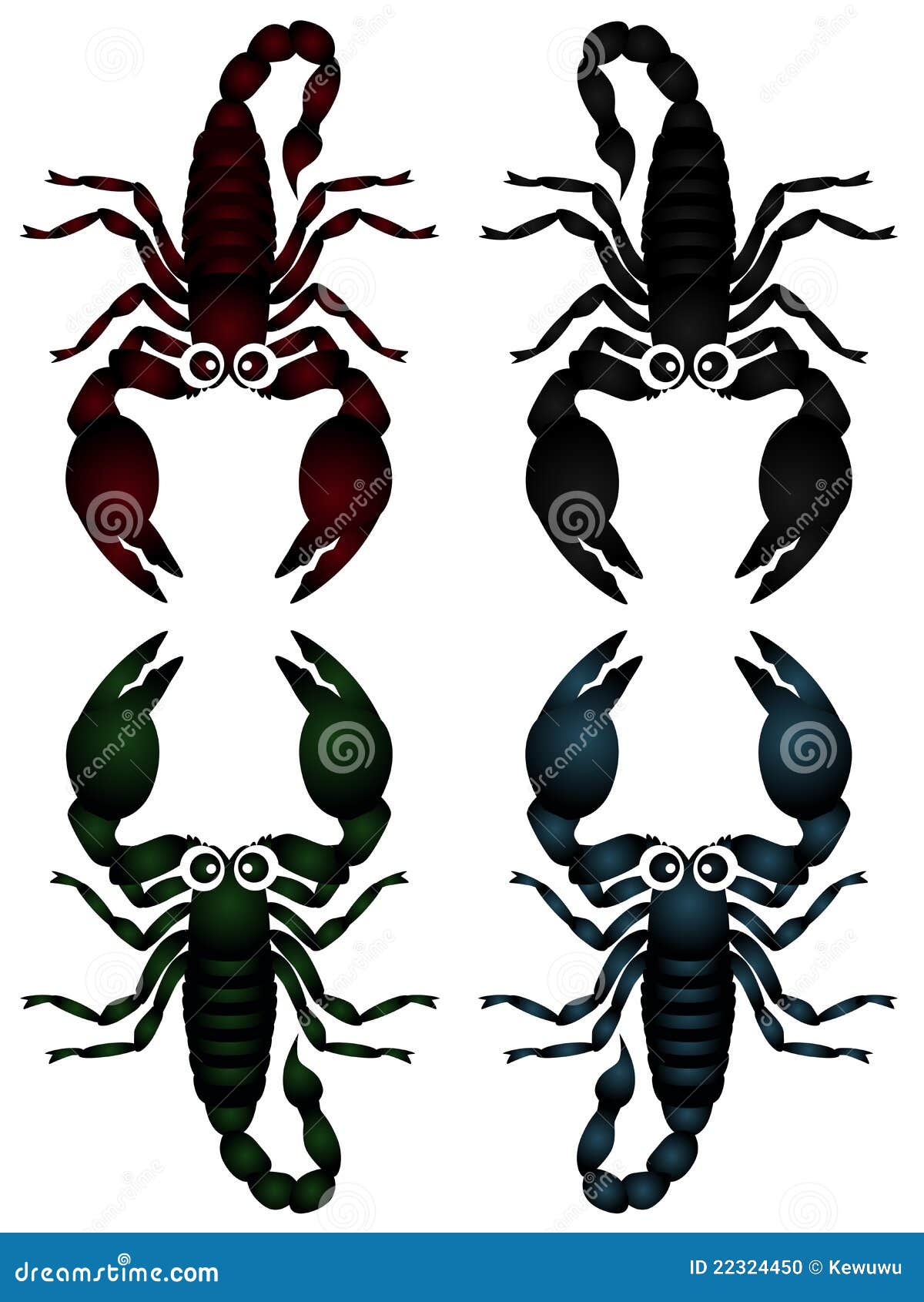 Colorful Scorpions Shapes Cartoon Vector | CartoonDealer.com #94296431