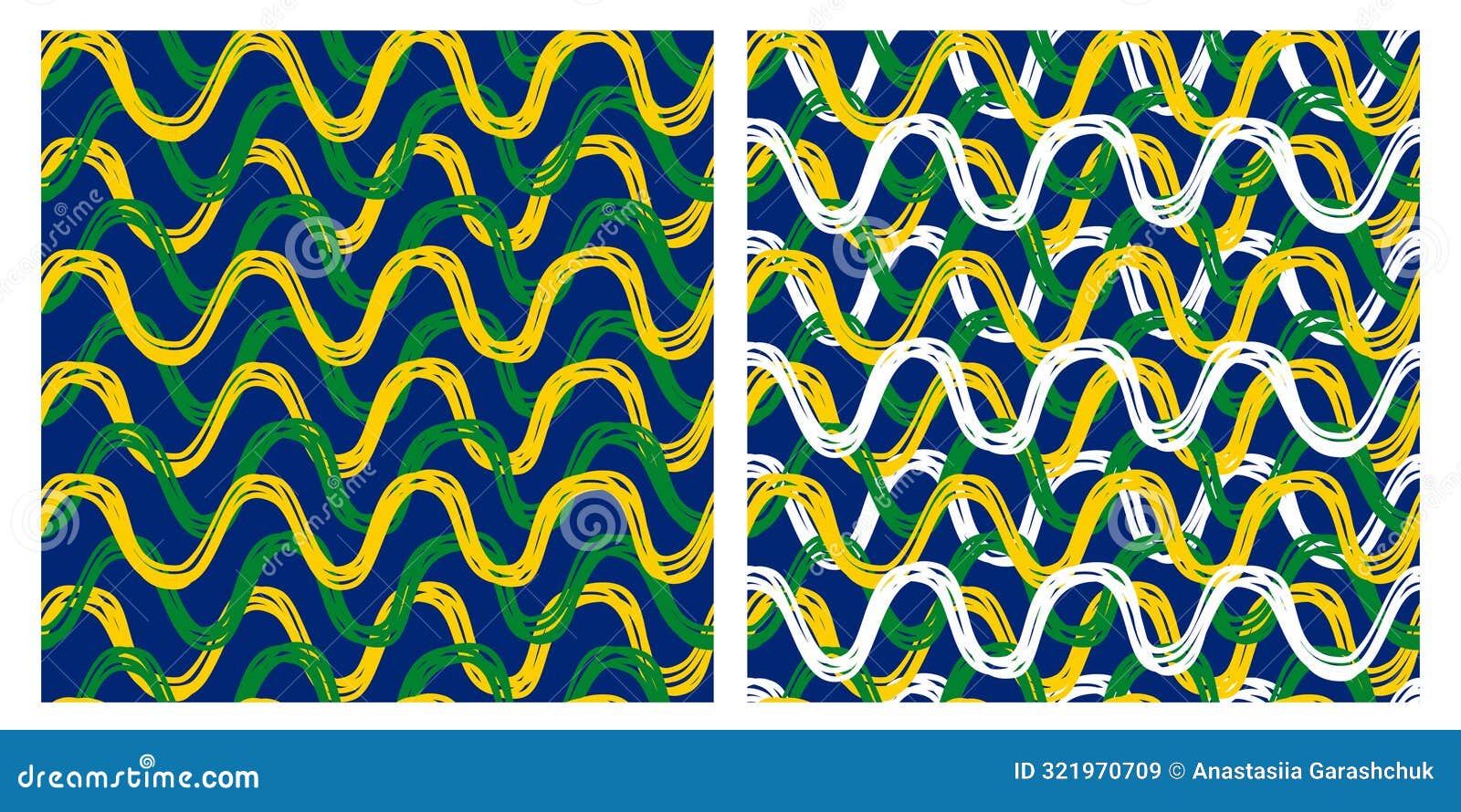 Vector Collection of Seamless Abstract Wavy Patterns in Colors of ...