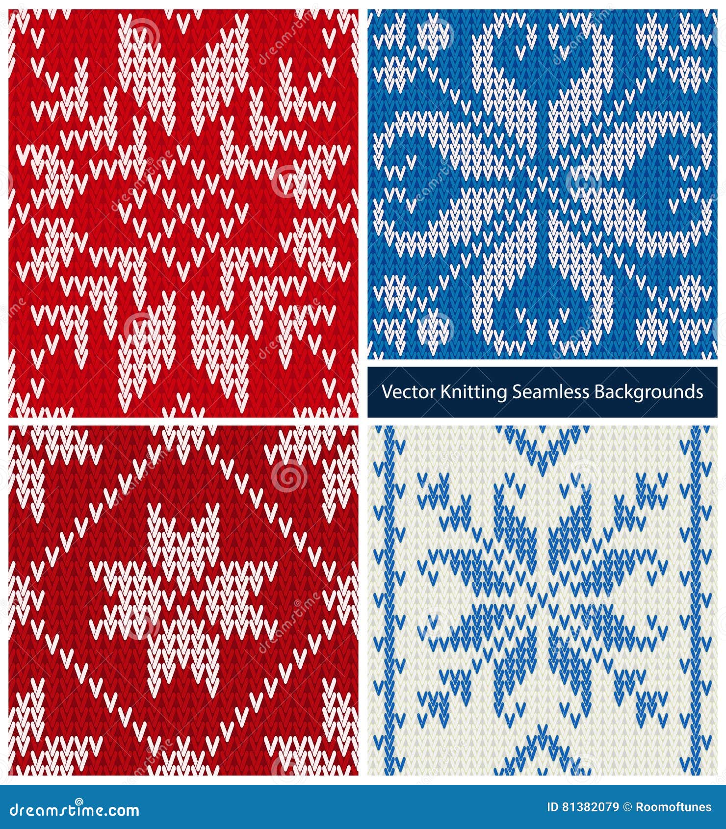 Vector Collection of Seamless Knitted Patterns Stock Vector ...