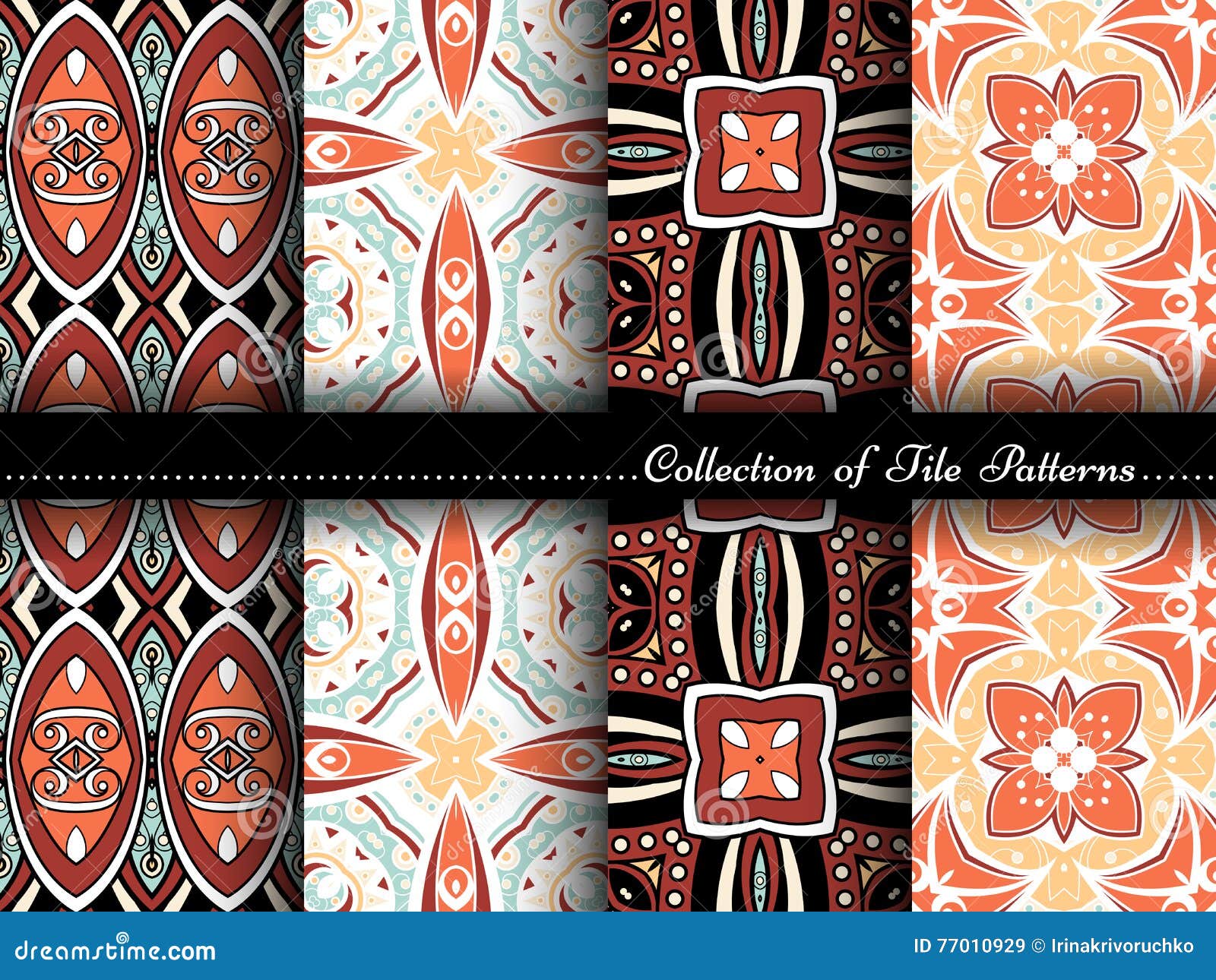 Vector Collection of Seamless Vintage Patterns Stock Vector ...