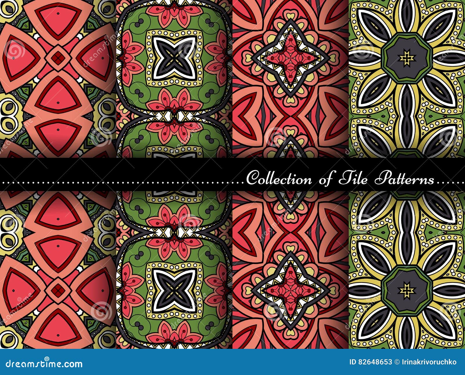 Vector Collection of Seamless Vintage Patterns Stock Vector ...