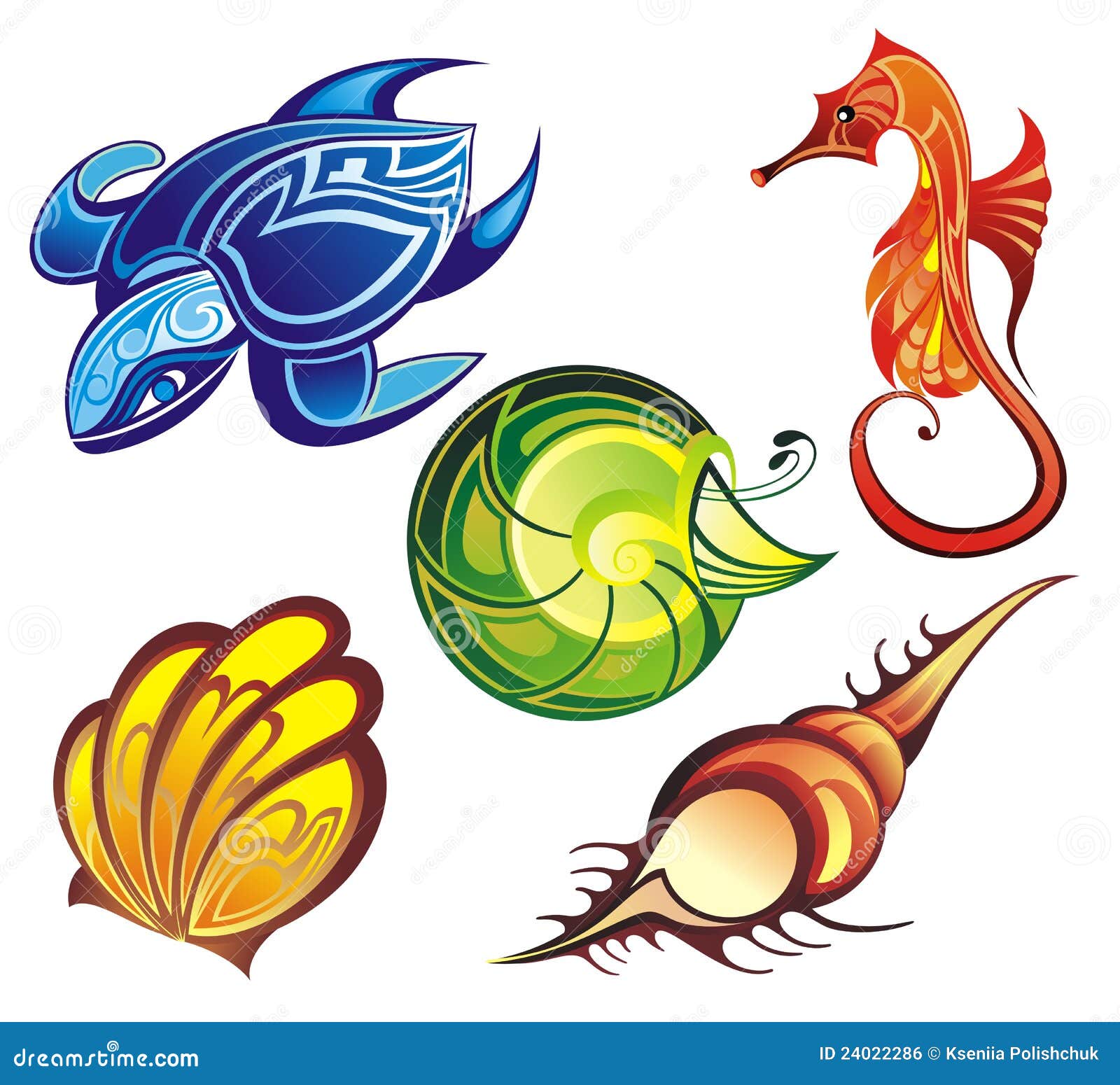 Sea Turtle By The Coastline And Waves, Logo Design. Animal, Wildlife ...