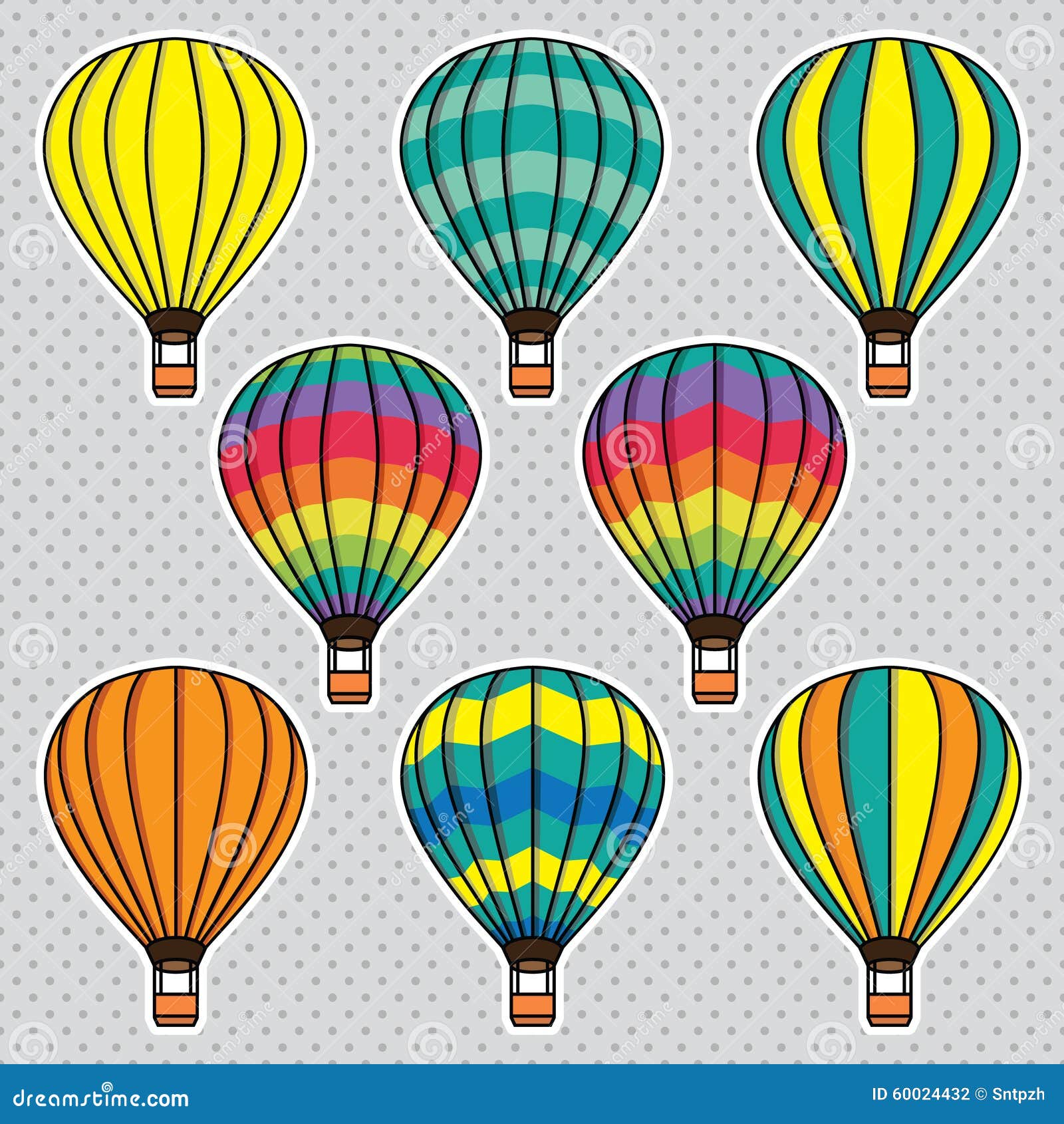 Vector Collection Set with Air Balloons Stock Vector - Illustration of airship, abstract: 60024432