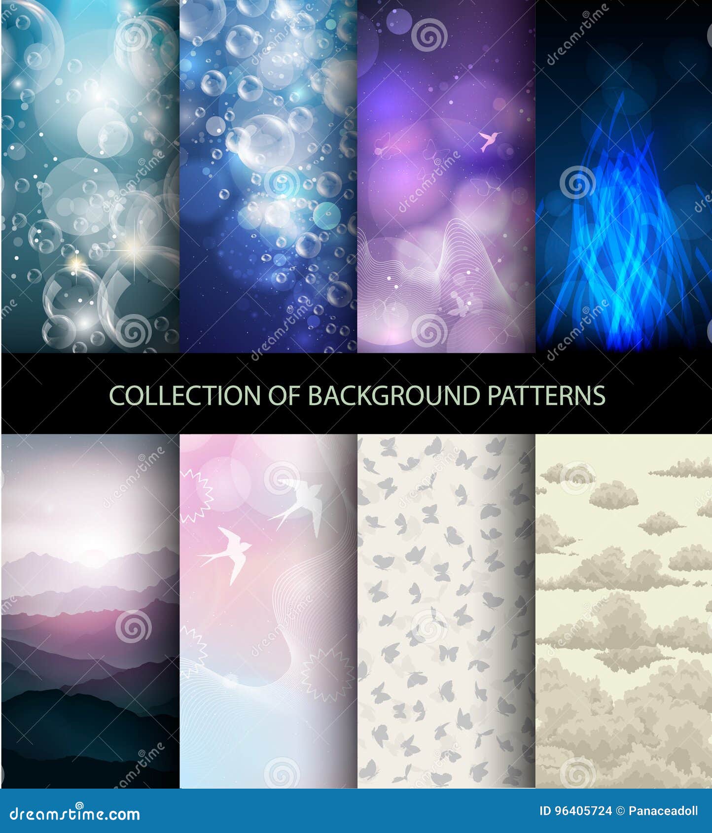 Vector Collection Set of Background Patterns Stock Illustration ...