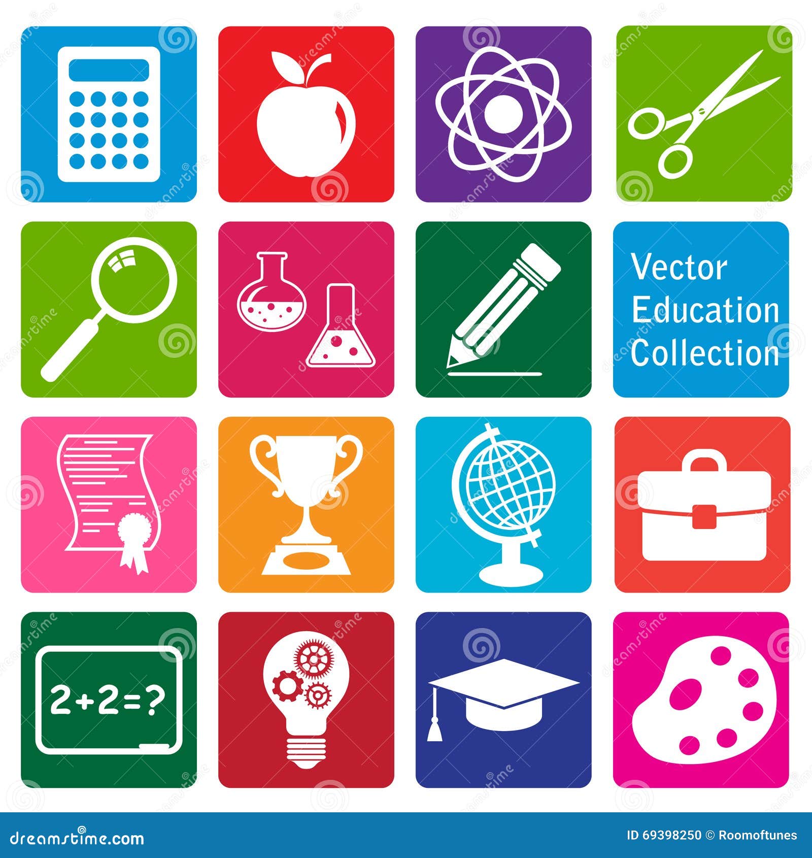 Vector Collection: Set of Education Icons Stock Vector - Illustration ...