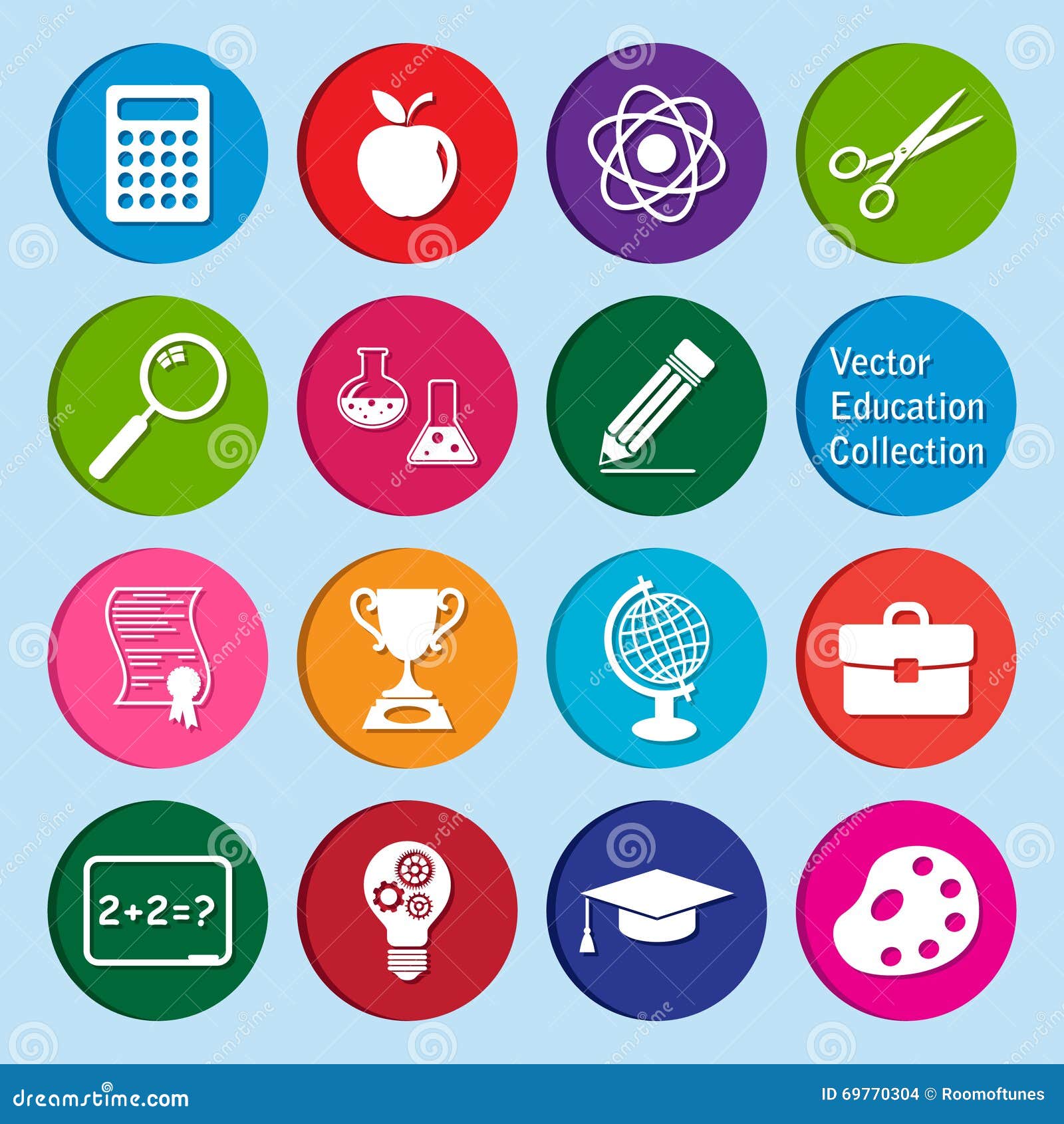 Vector Collection: Set of Education Icons Stock Vector - Illustration ...