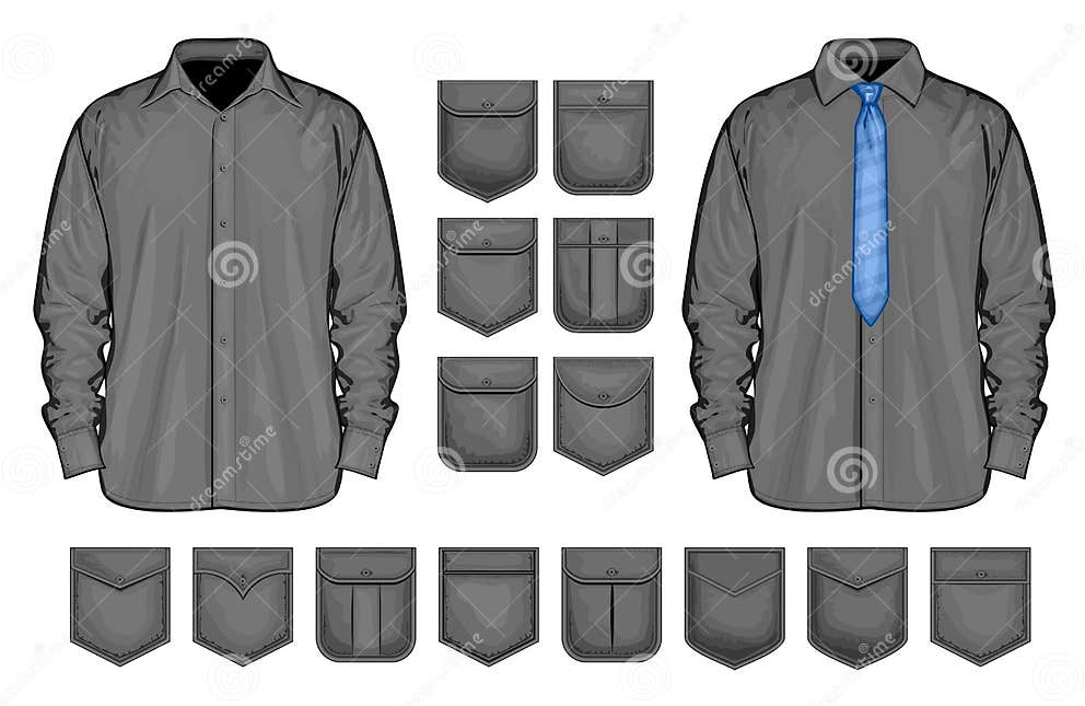 Vector Collection of Shirt and Pockets Stock Vector - Illustration of ...