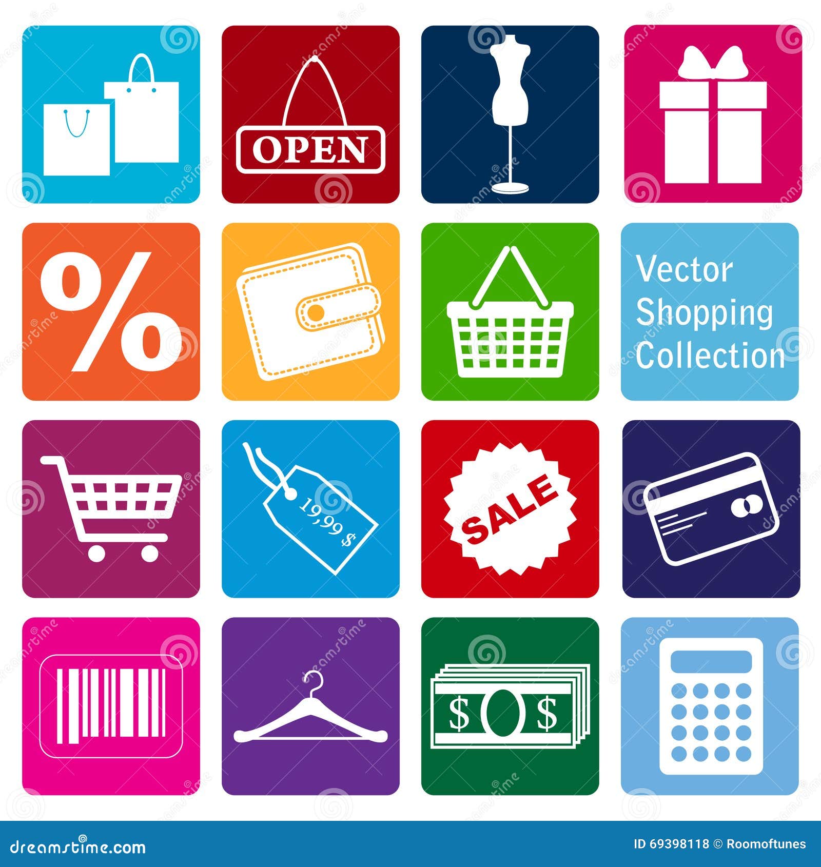 Vector Collection: Shopping Icons Stock Vector - Illustration of shop ...