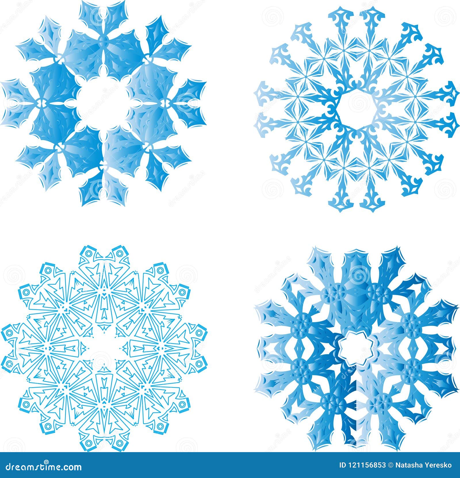 Vector Collection of Snowflakes in the Sky Stock Vector - Illustration ...