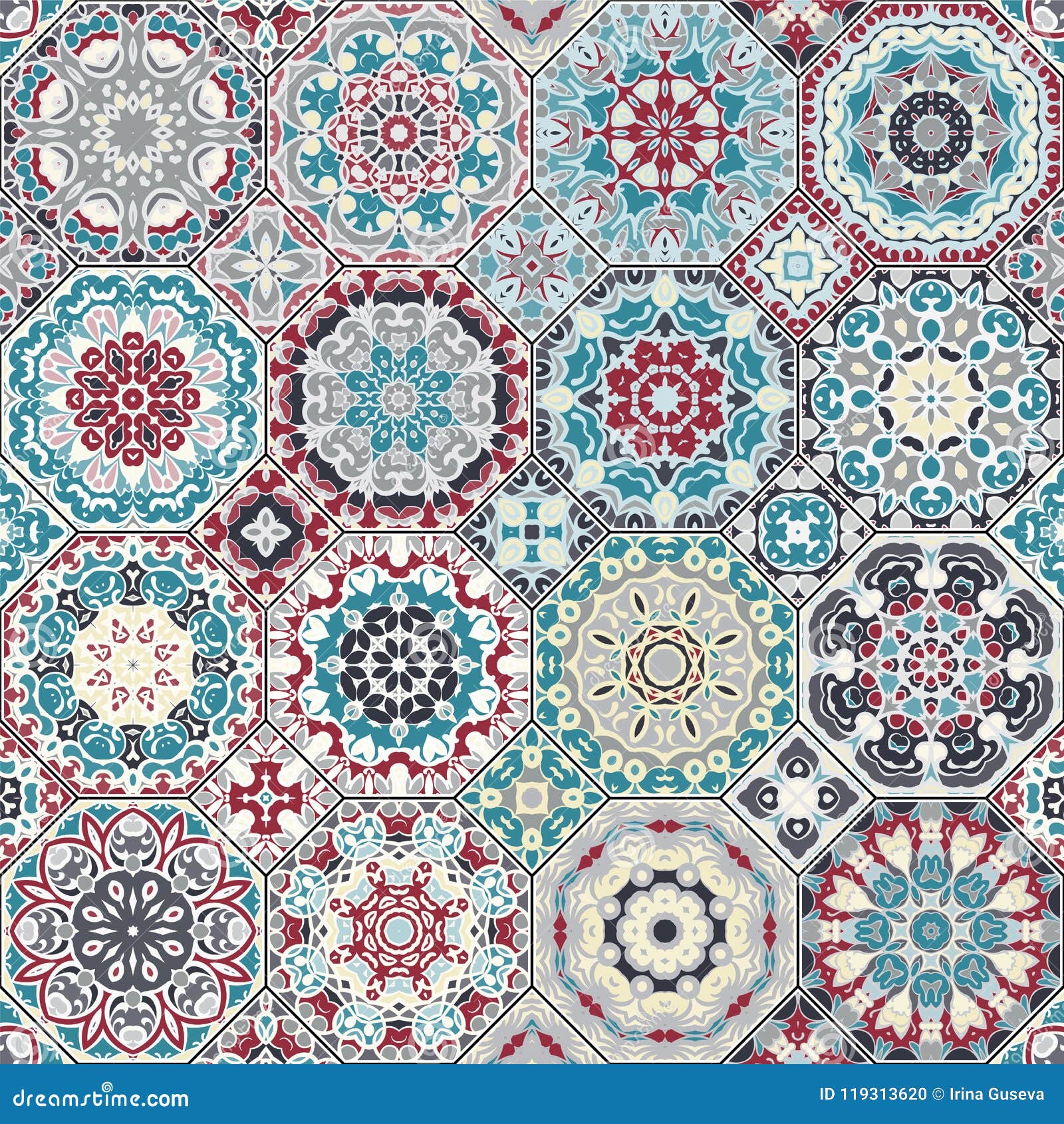 A set of multicolor tiles. stock vector. Illustration of floor - 119313620