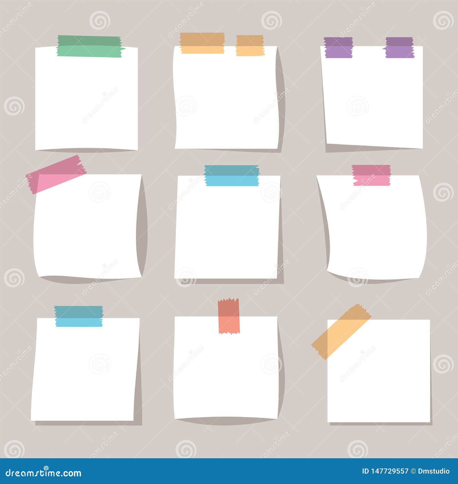 Vector Collection of Square Paper Notes Stock Vector - Illustration of ...