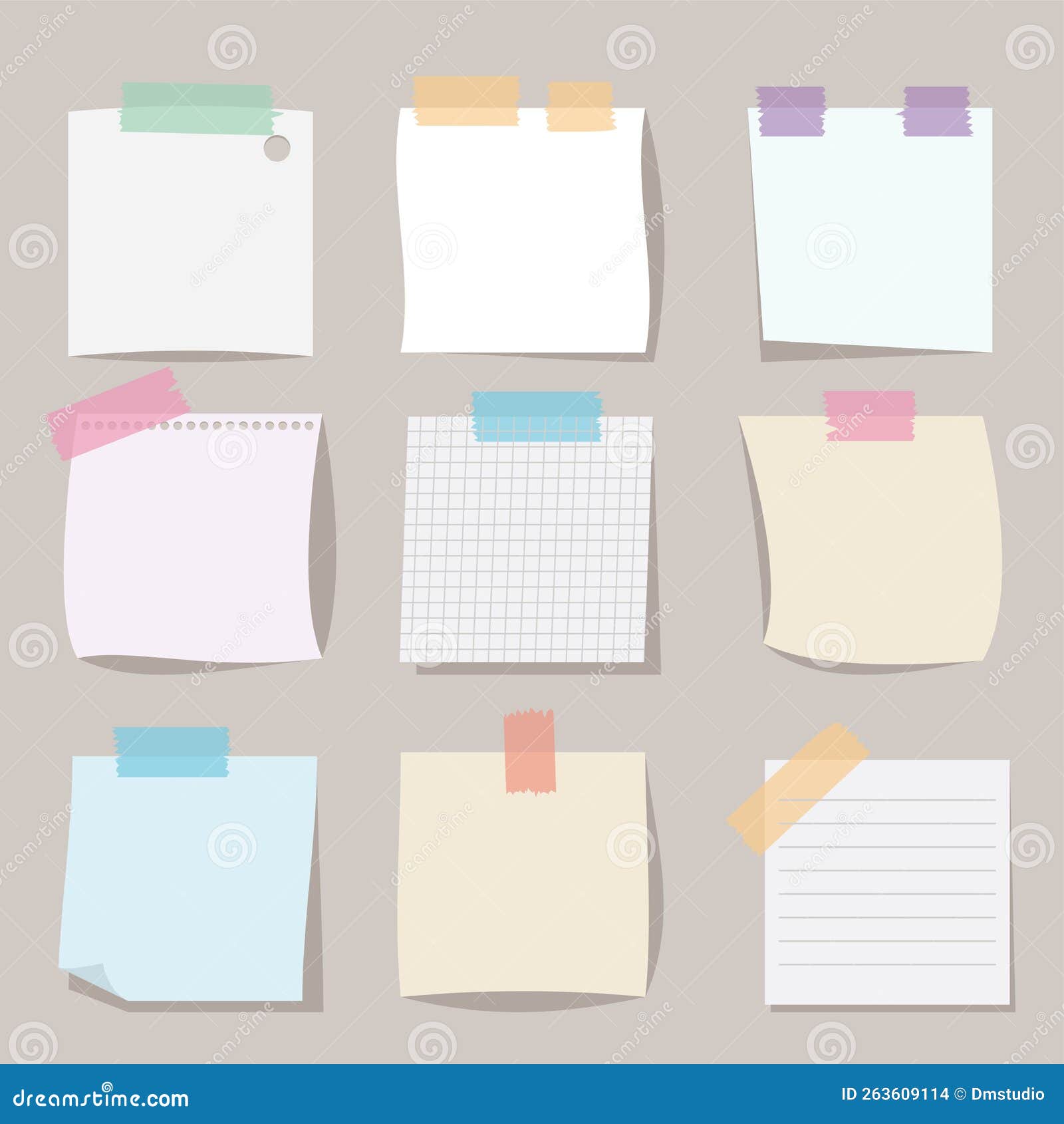 Vector Collection of Square Paper Notes Stock Vector - Illustration of ...
