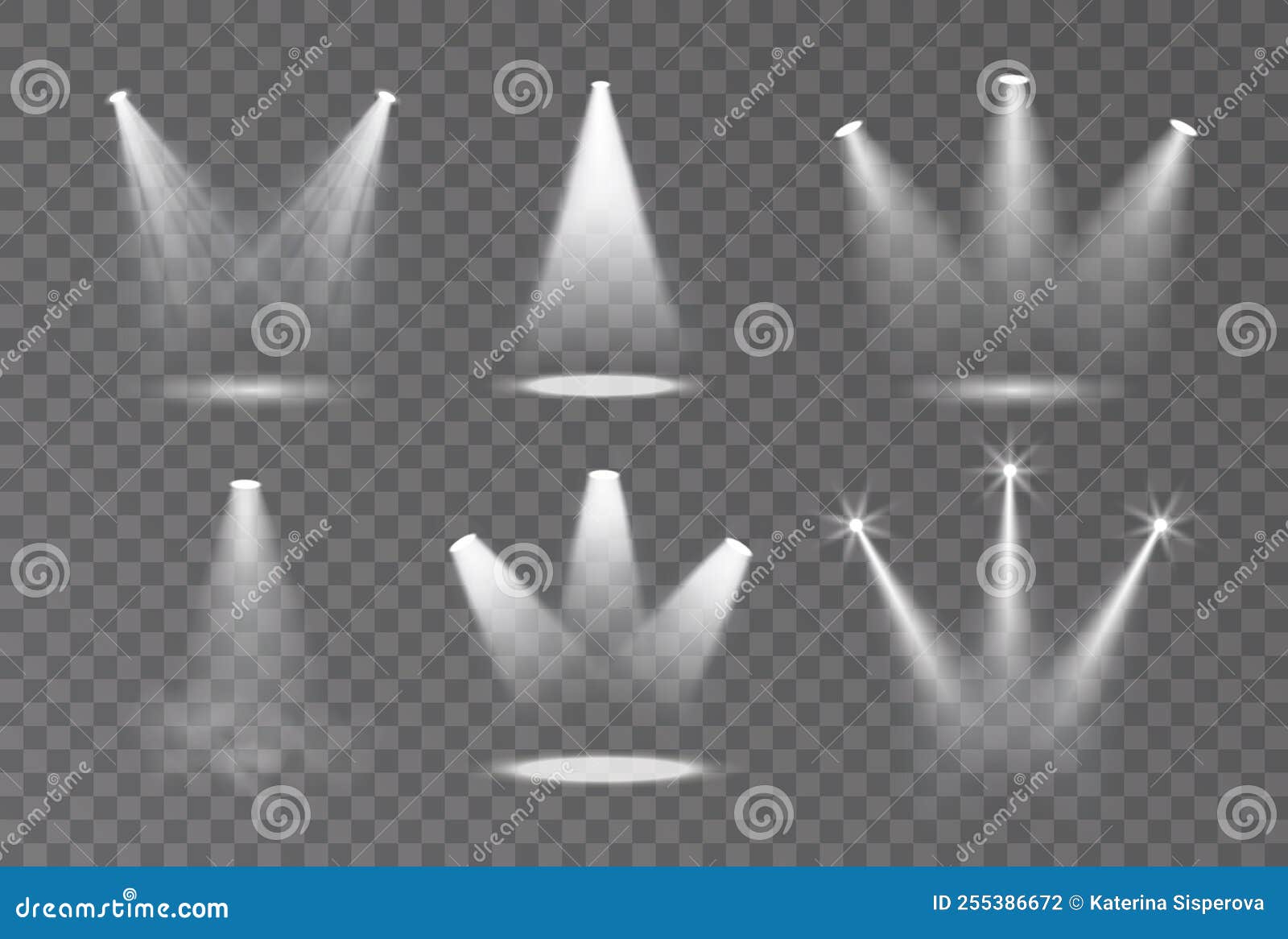 Vector Collection of Stage Spotlight Effects on Transparent Background ...