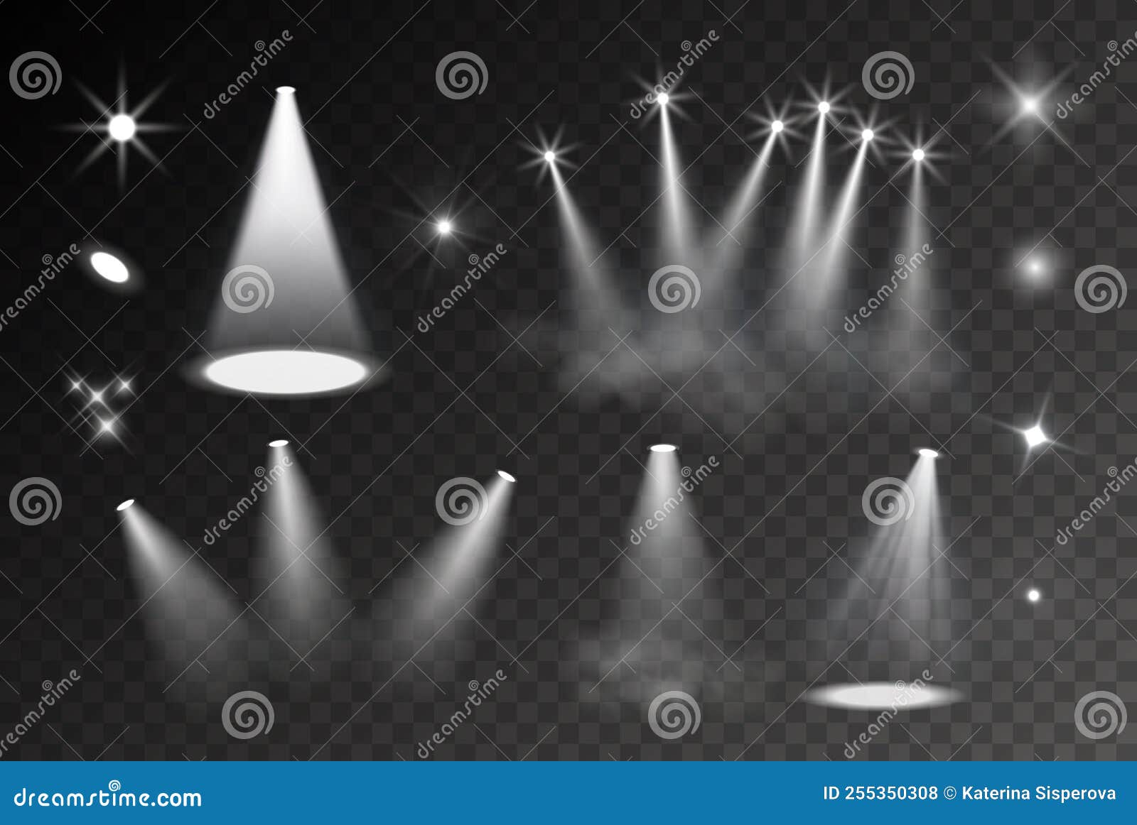 Vector Collection Of Stage Spotlight Effects On Transparent Background ...