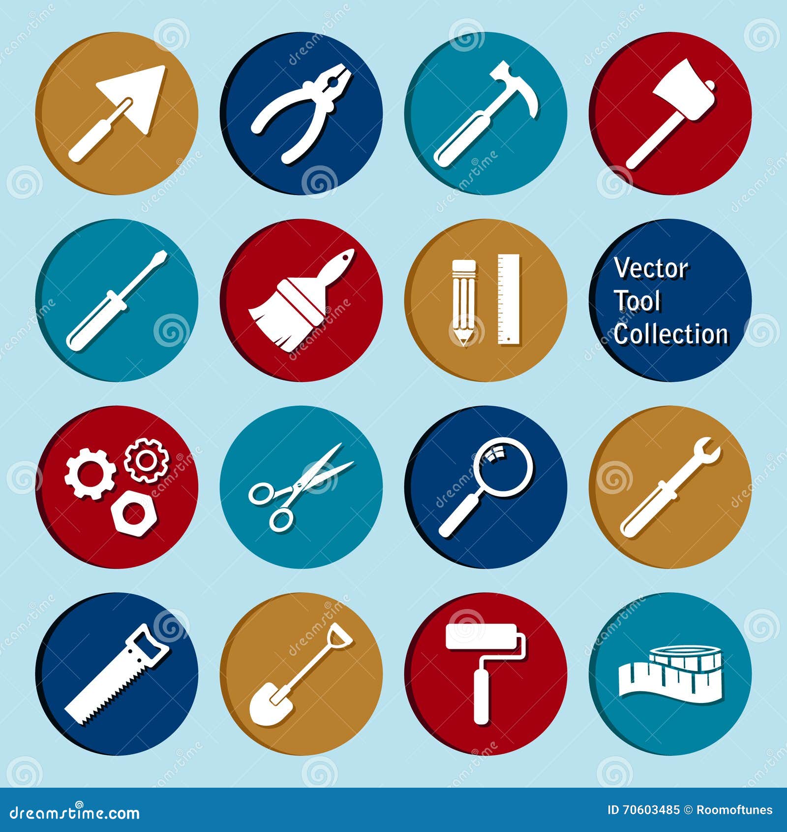 Vector Collection of Tool Icons Stock Vector - Illustration of helmet ...