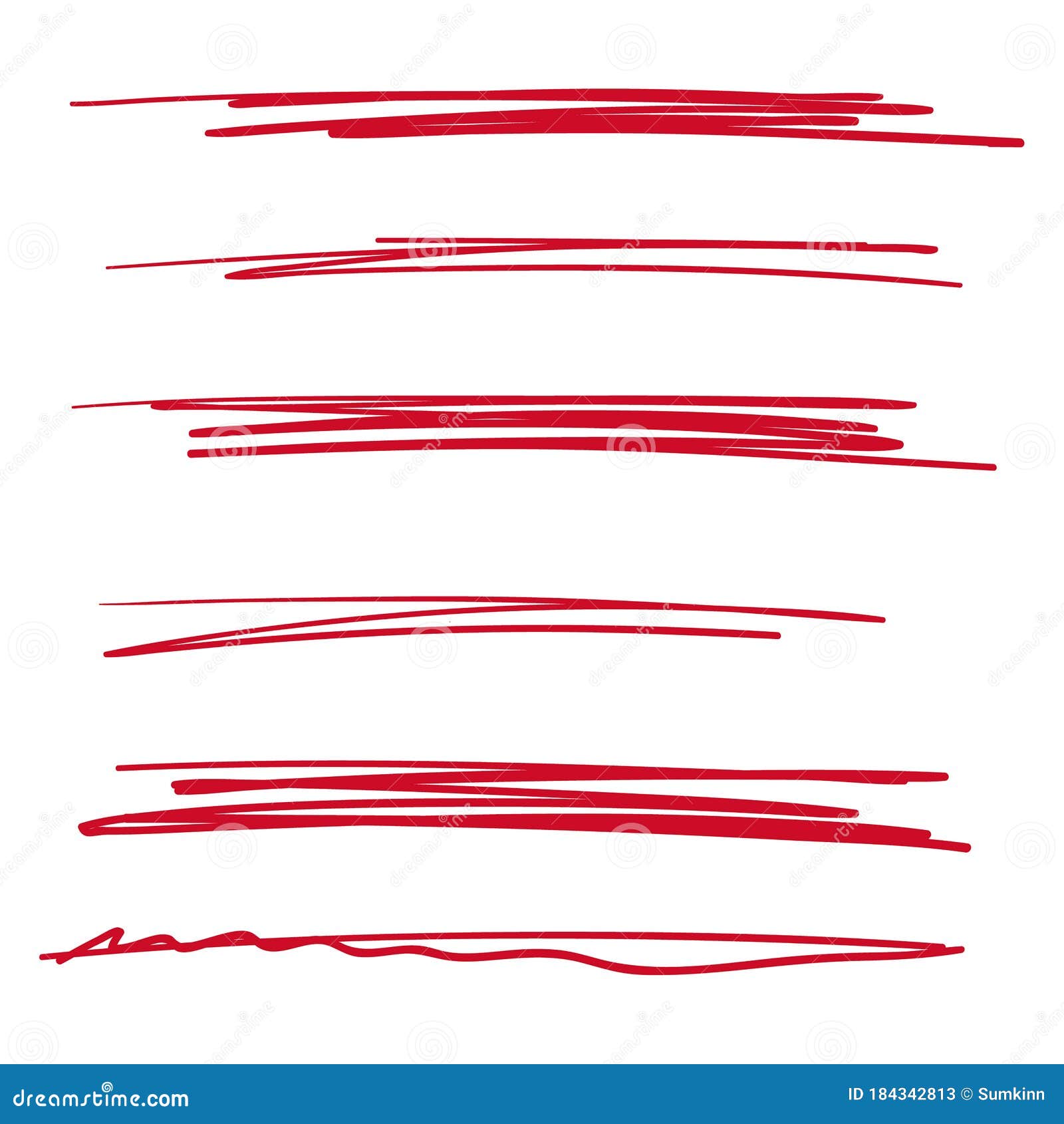 Vector Collection of Underline Stock Vector - Illustration of scribbly ...