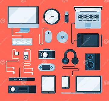 Vector Collection of Various Electronic Devices Stock Vector ...
