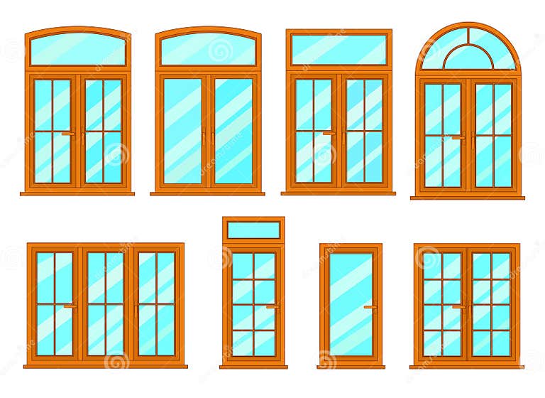 Vector Collection of Various Windows Types. Stock Vector - Illustration ...