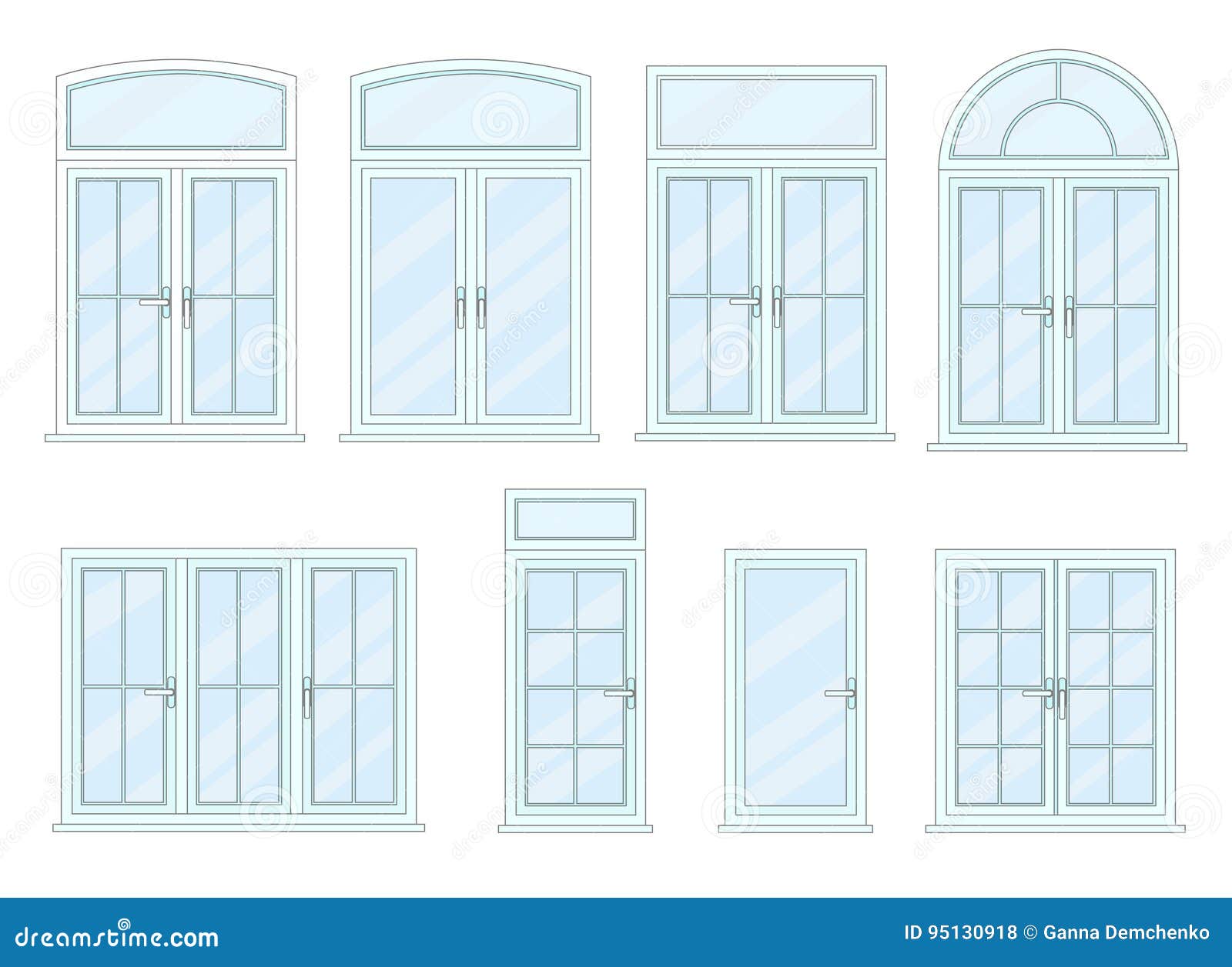 Vector Collection of Various Windows Types. Stock Vector - Illustration ...