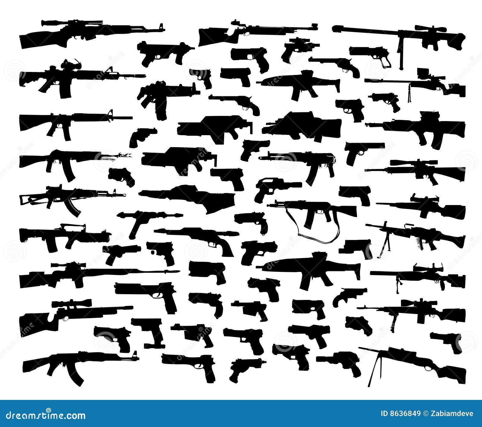Gun Uzi Weapon Cartoon Vector | CartoonDealer.com #107205425