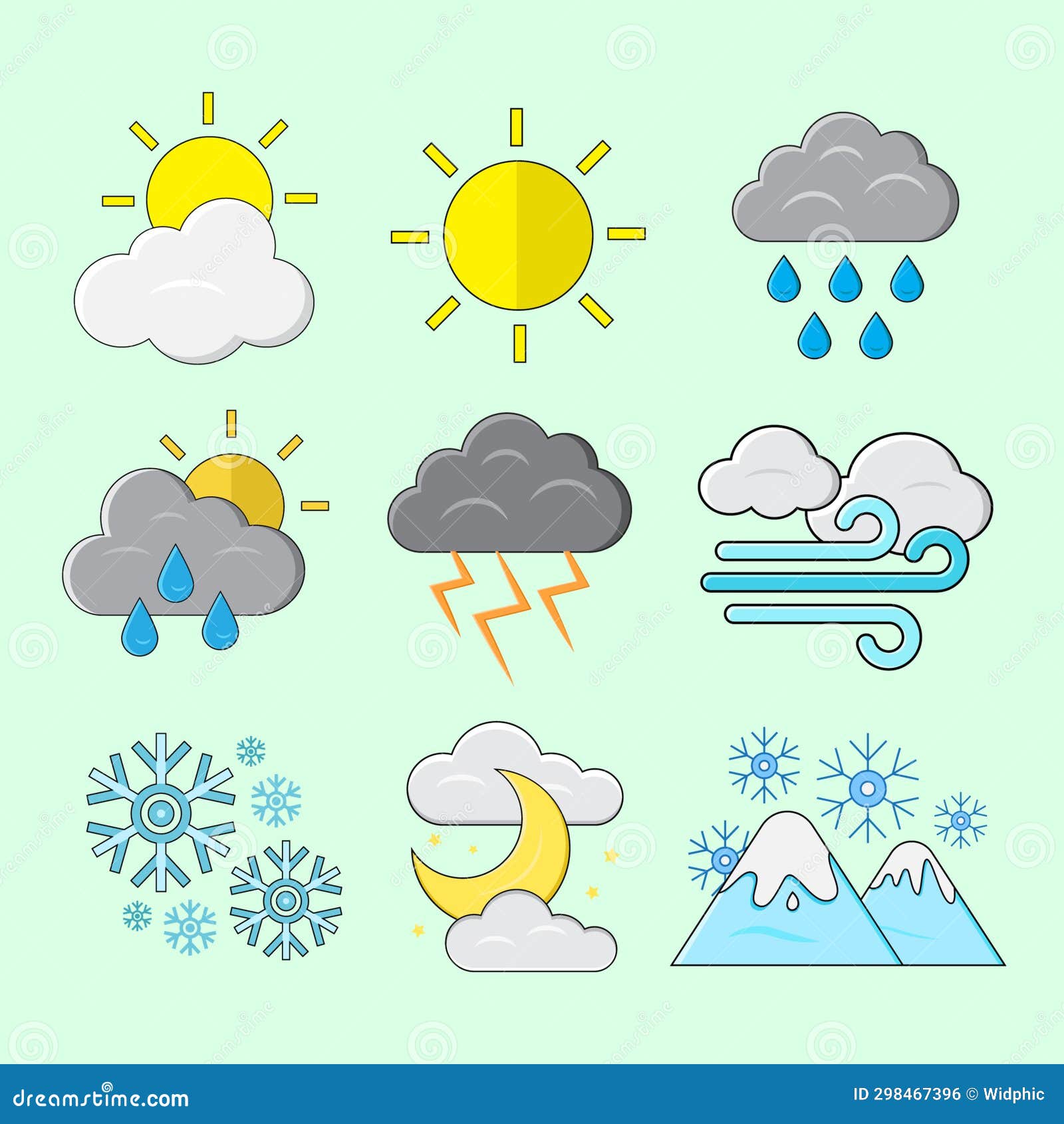 Weather Pack stock vector. Illustration of season, snow - 298467396